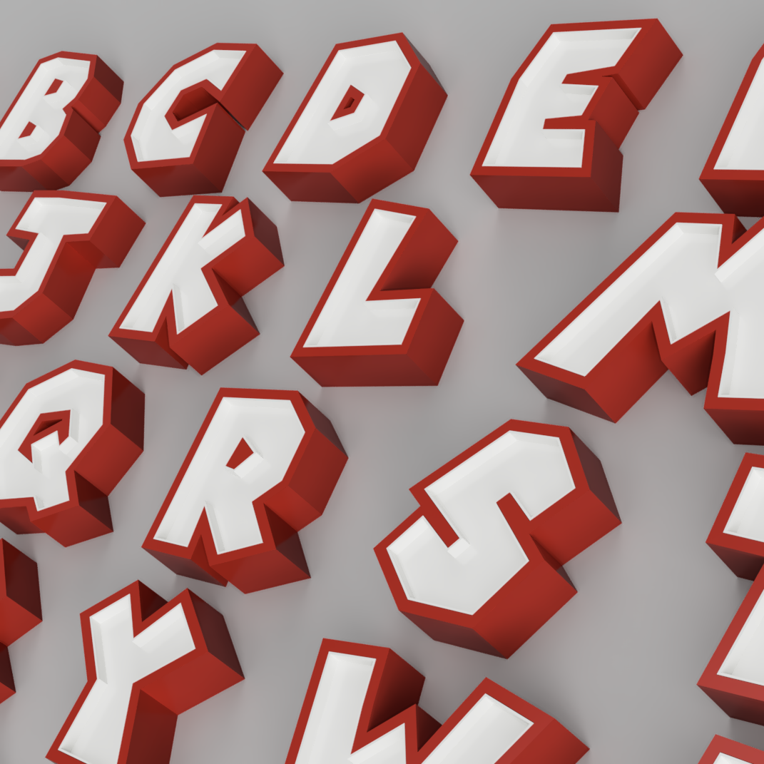 🔦 FONT NAMELED - MARIO BROS - alphabet - SUPER MARIO・ 3D File for ・Cults