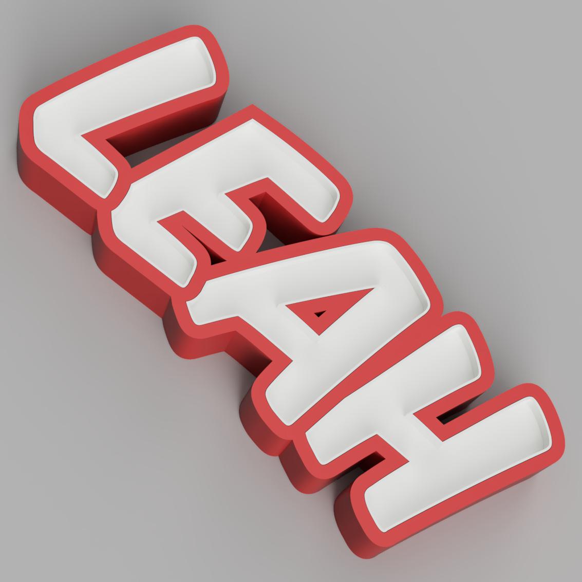 Archivo 3D NAMELED LEAH - LÁMPARA LED CON NOMBRE 🏠・Diseño para ...