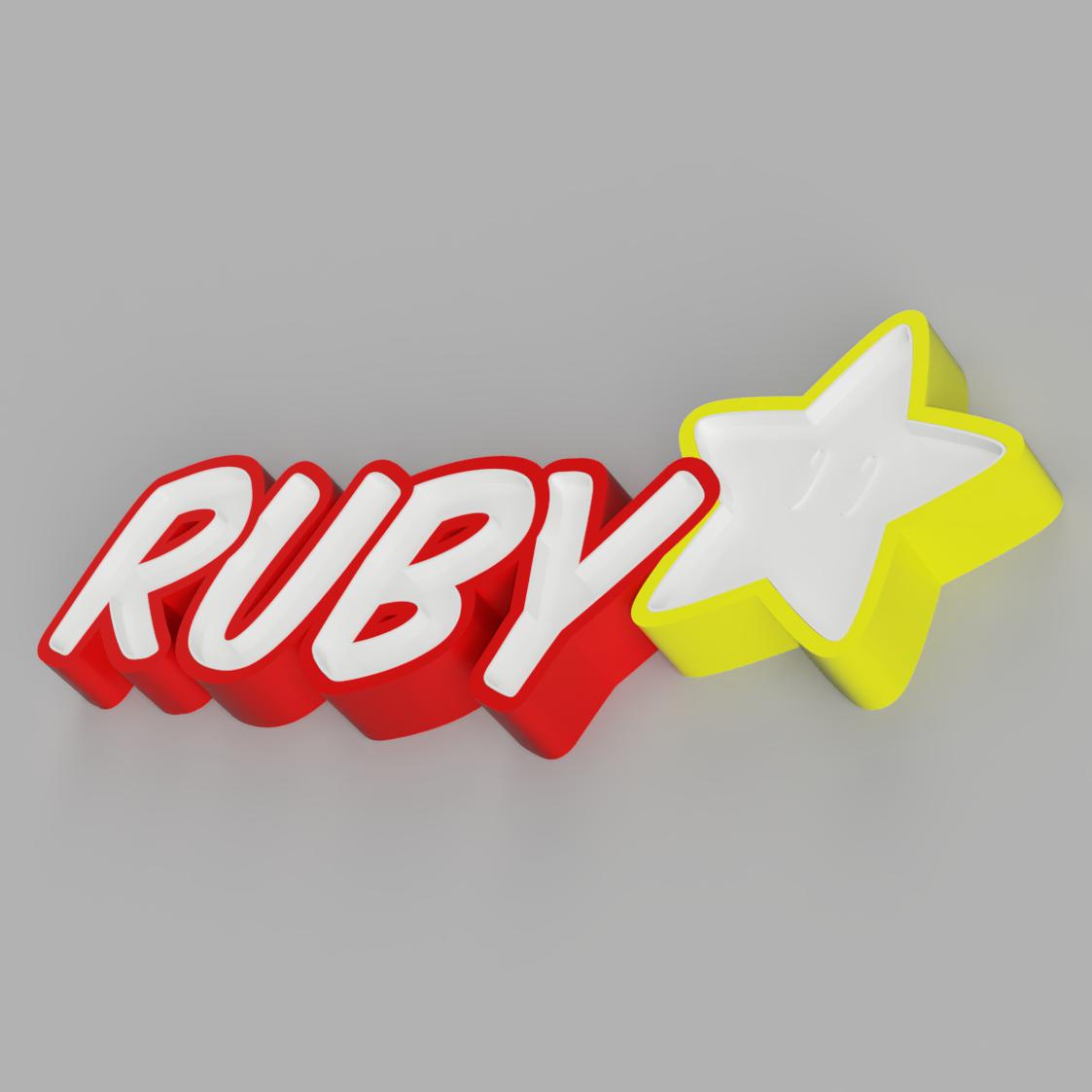 3D file NAMELED RUBY (WITH A STAR) - LED LAMP WITH NAME 💎 ・3D printing ...