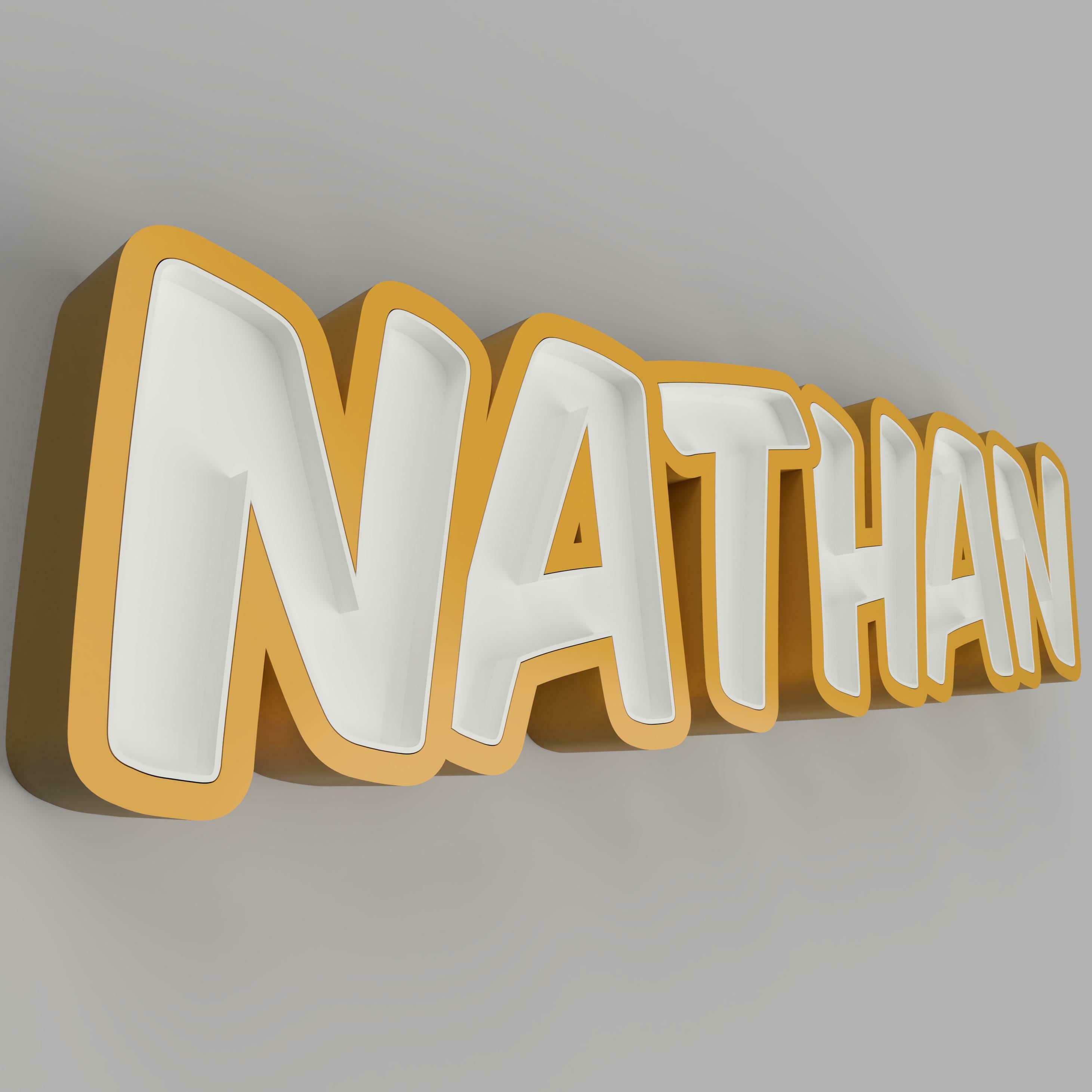 Archivo 3D NAMELED NATHAN - LÁMPARA LED CON NOMBRE 🏠 ・Diseño para ...