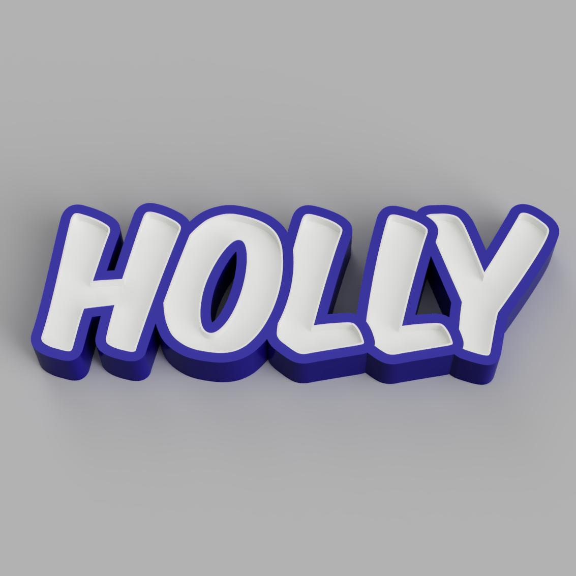 3D file NAMELED HOLLY - LED LAMP WITH NAME 🔦・3D print object to ...
