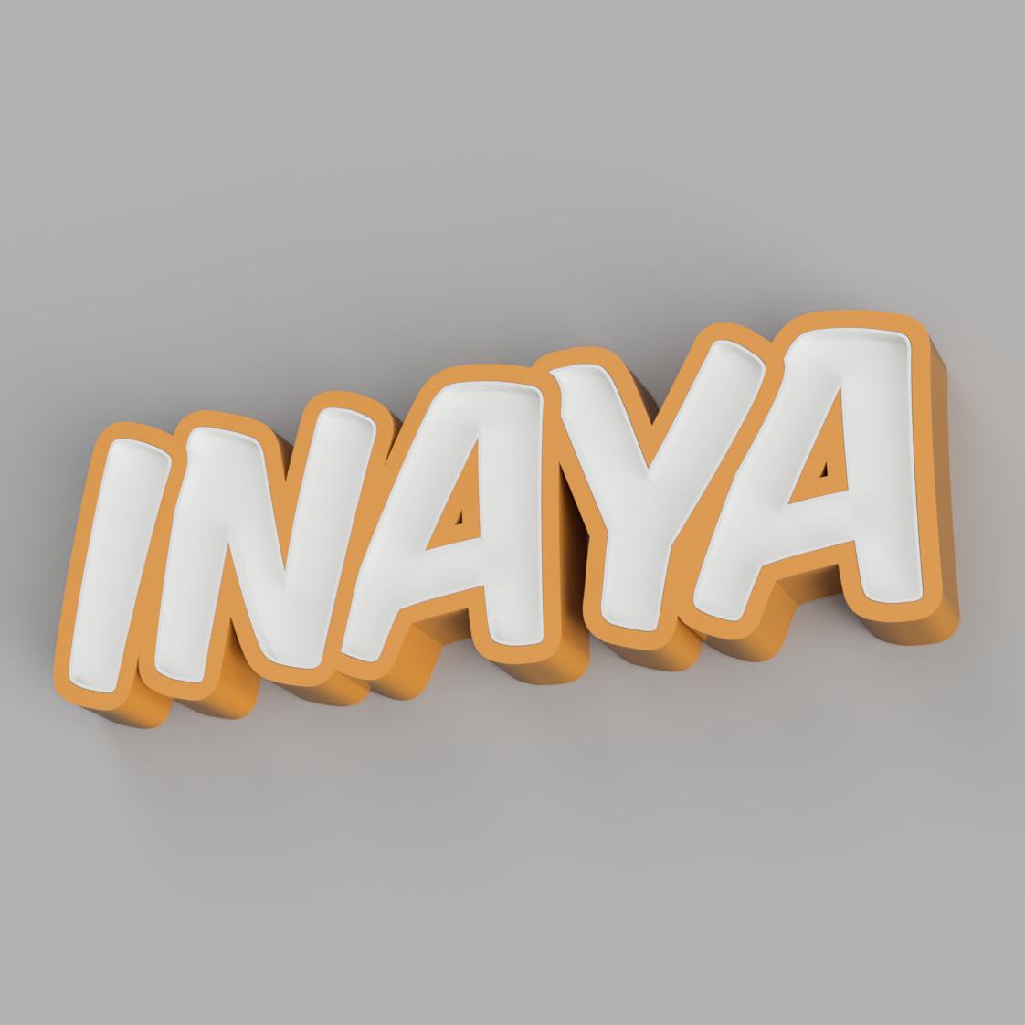 3D file NAMELED INAYA - LED LAMP WITH NAME 🔦 ・3D printable model to ...