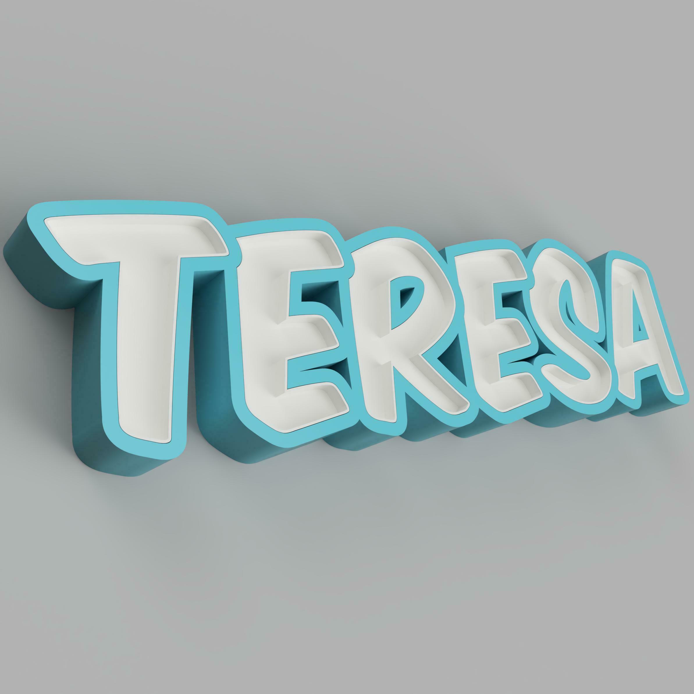 3D file TERESA - LED LAMP WITH NAME (NAMELED) 🔦・3D printer design to ...