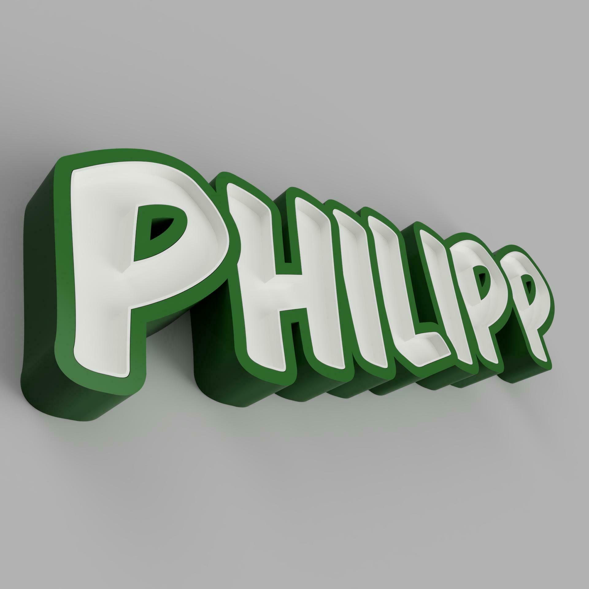 3D file PHILIPP - LED LAMP WITH NAME (NAMELED) 🔦 ・3D printable model to ...