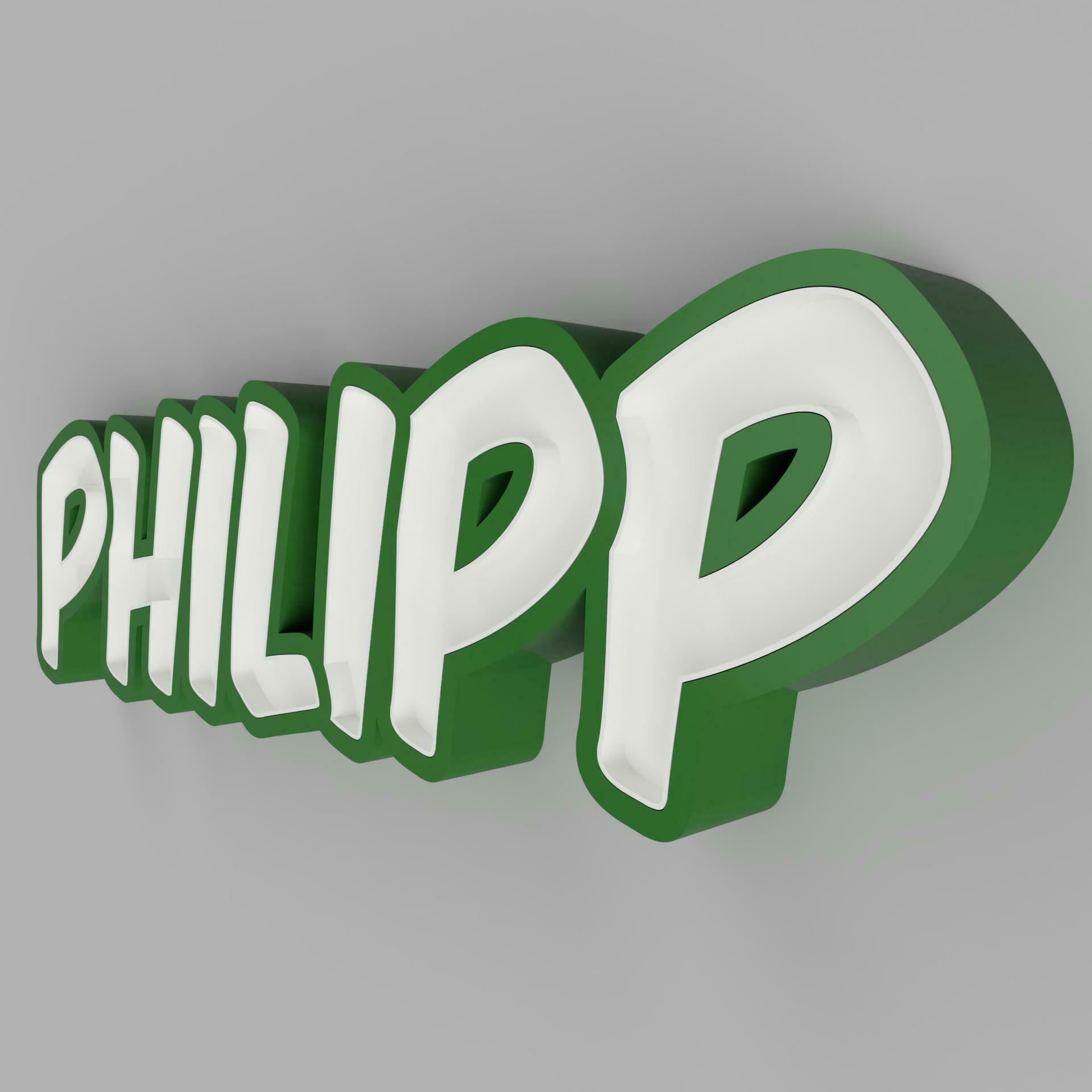 3D file PHILIPP - LED LAMP WITH NAME (NAMELED) 🔦 ・3D printable model to ...