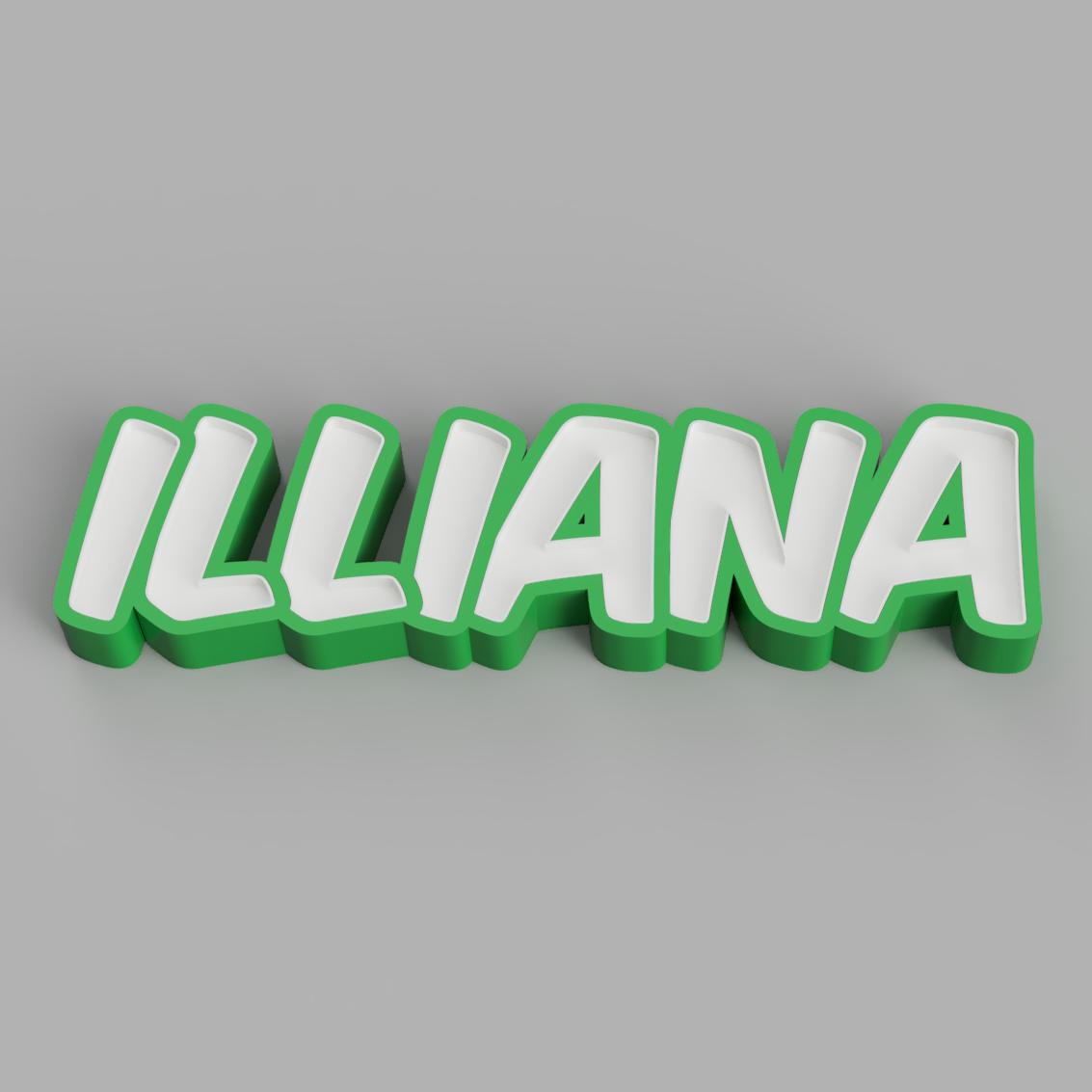 3D file NAMELED ILLIANA - LED LAMP WITH NAME 🔦 ・Design to download and ...