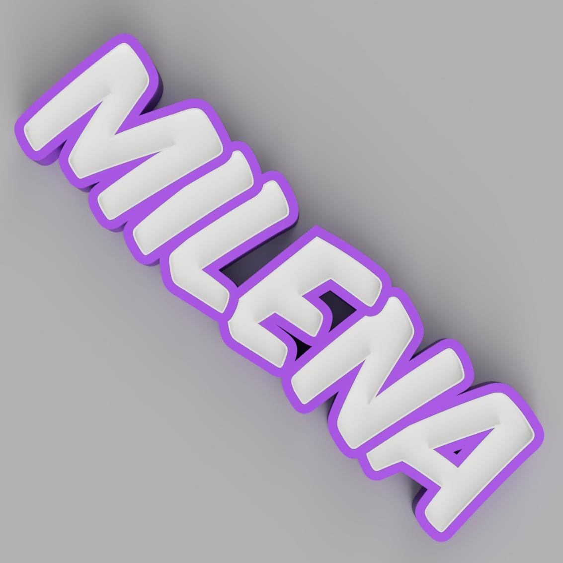 Fichier 3D NAMELED MILENA - LAMPE À LED AVEC NOM 🏠 ・Modèle imprimable ...