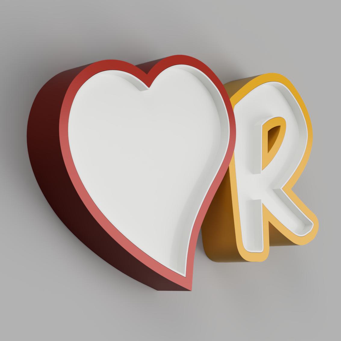 3D file NAMELED HEART R - LED LAMP WITH NAME 💜・Design to download and ...