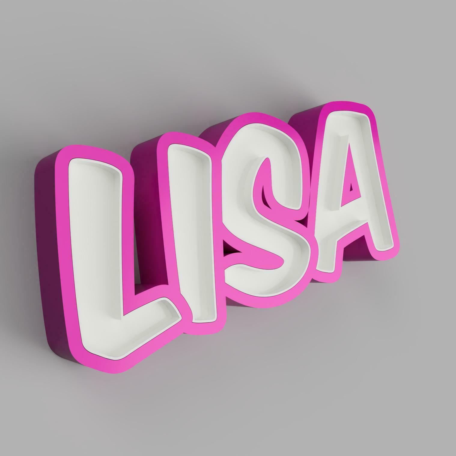3D file LISA - LED LAMP WITH NAME (NAMELED) 🔦・3D printing model to ...