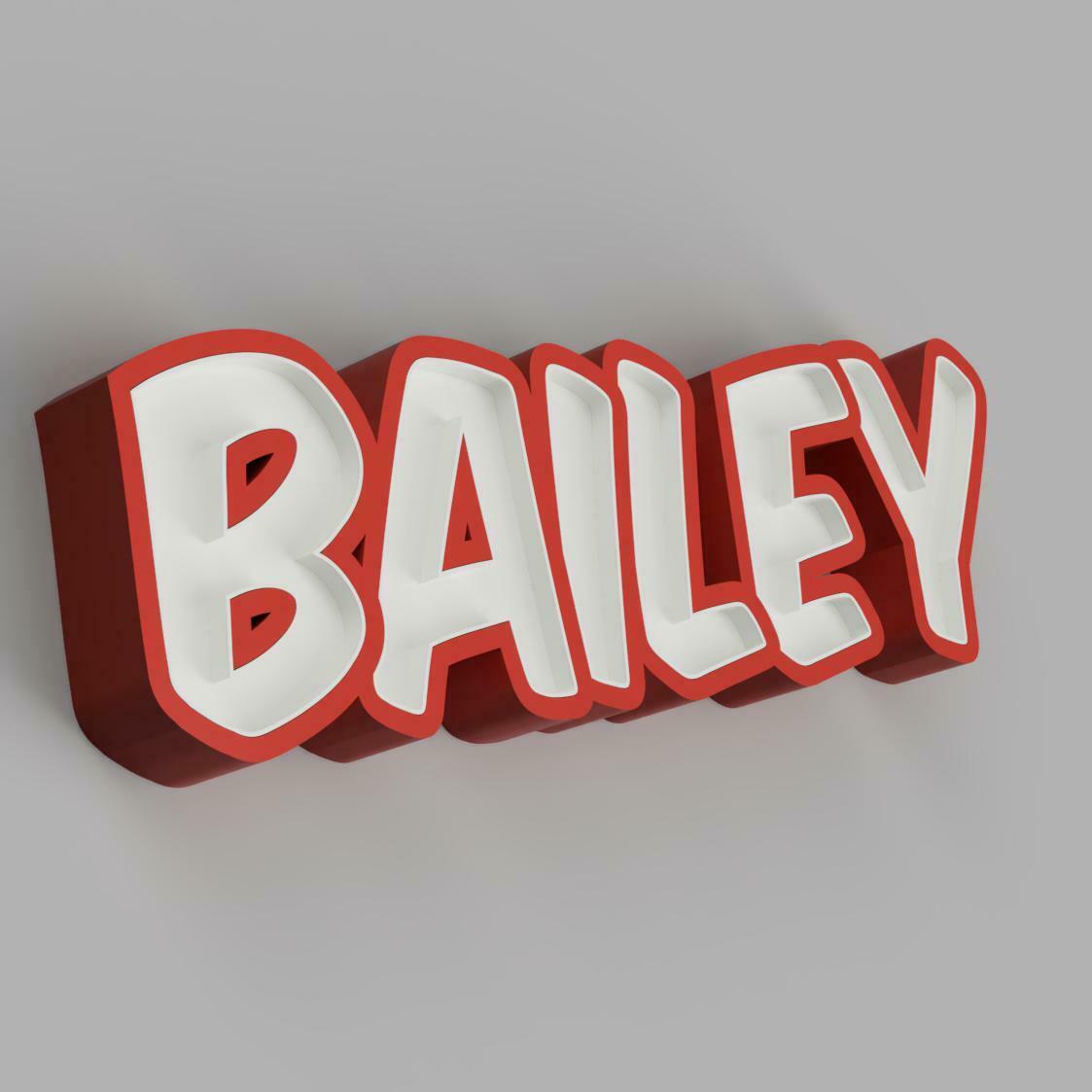 3D file NAMELED BAILEY - LED LAMP WITH NAME 🔦・3D printing model to ...