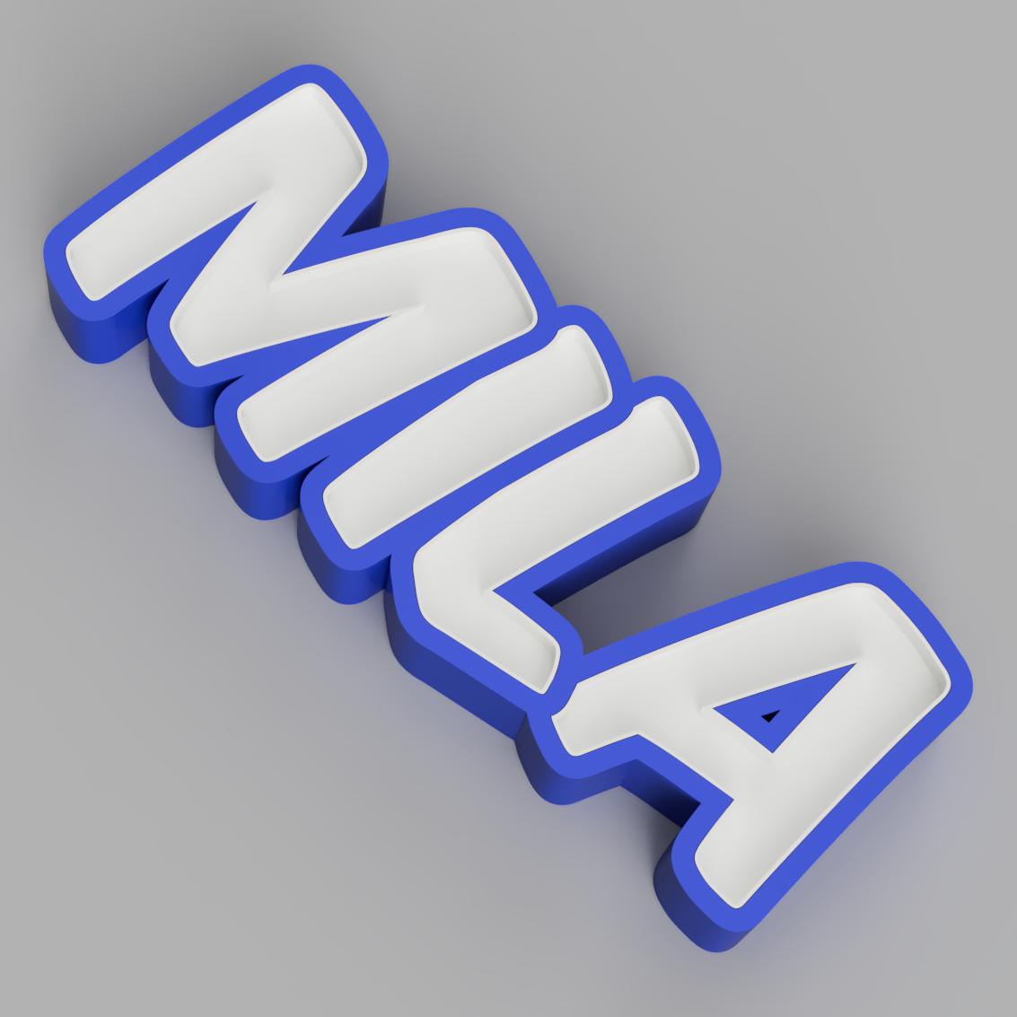 Archivo 3D NAMELED MILA - LÁMPARA LED CON NOMBRE 🏠 ・Modelo para ...