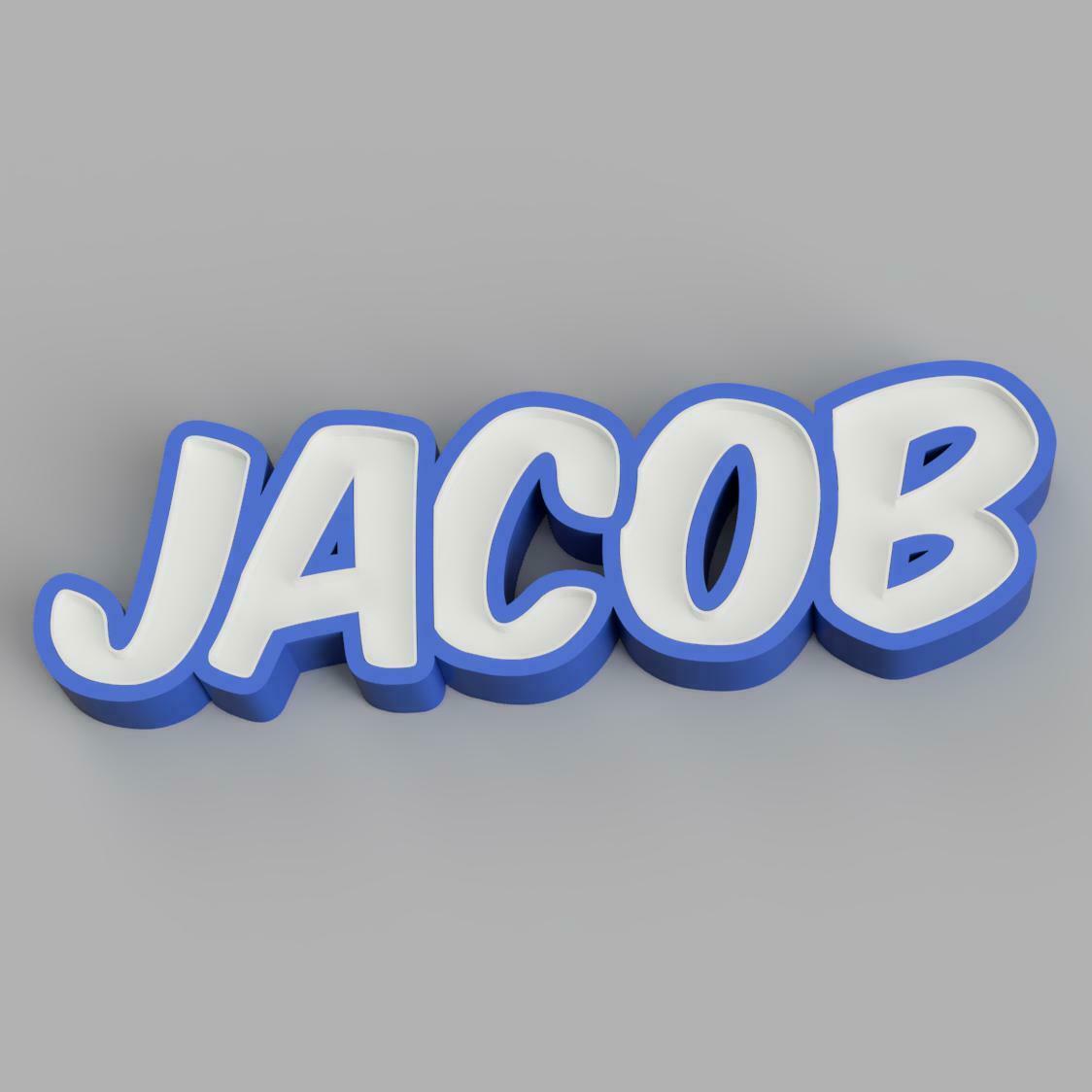 3D file NAMELED JACOB - LED LAMP WITH NAME 🔦 ・Template to download and 3D print・Cults