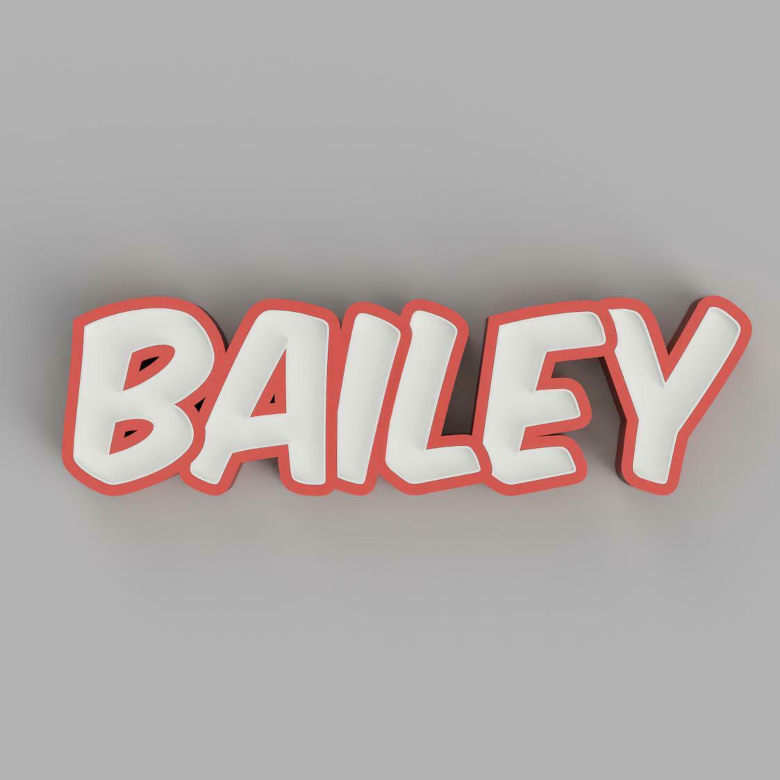3D file NAMELED BAILEY - LED LAMP WITH NAME 🔦・3D printing model to ...