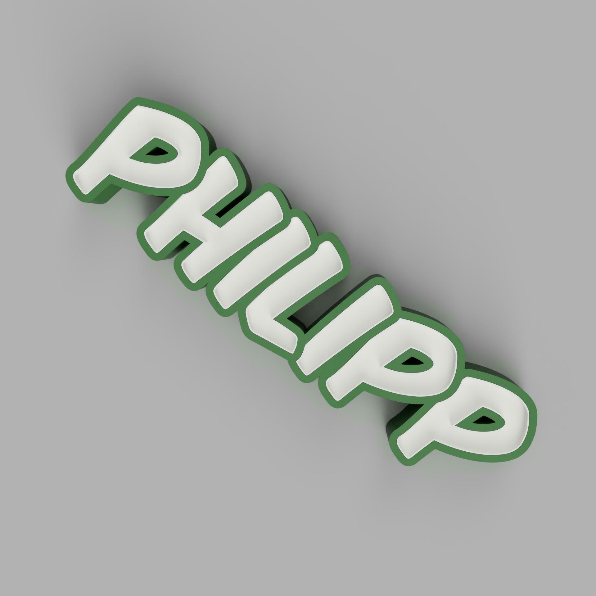 3D file PHILIPP - LED LAMP WITH NAME (NAMELED) 🔦 ・3D printable model to ...
