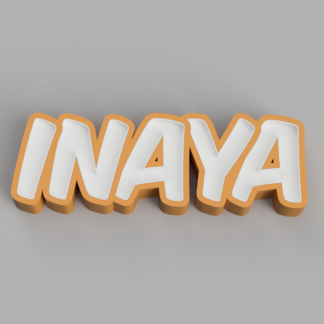 3D file NAMELED INAYA - LED LAMP WITH NAME 🔦 ・3D printable model to ...