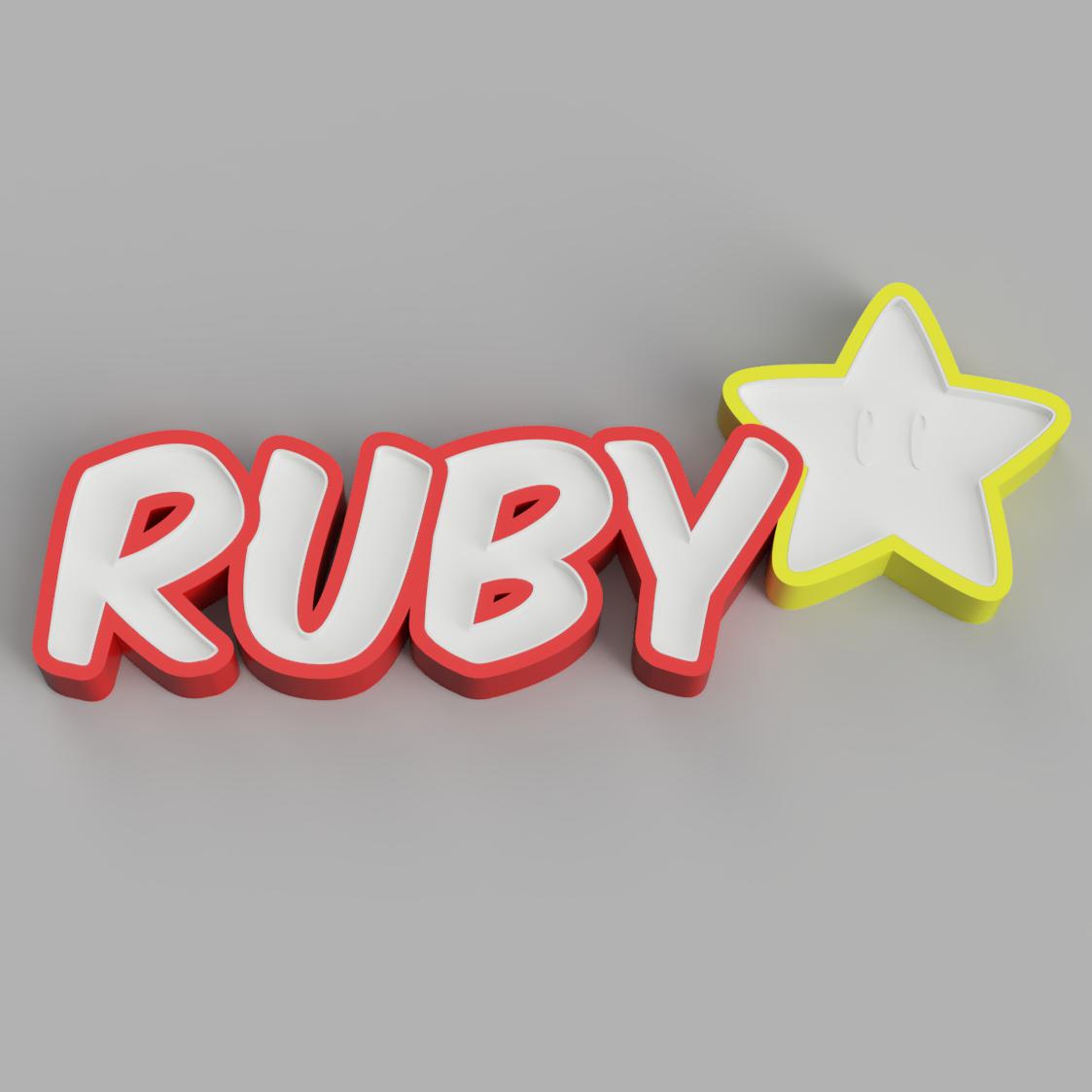 3D file NAMELED RUBY (WITH A STAR) - LED LAMP WITH NAME 💎 ・3D printing ...