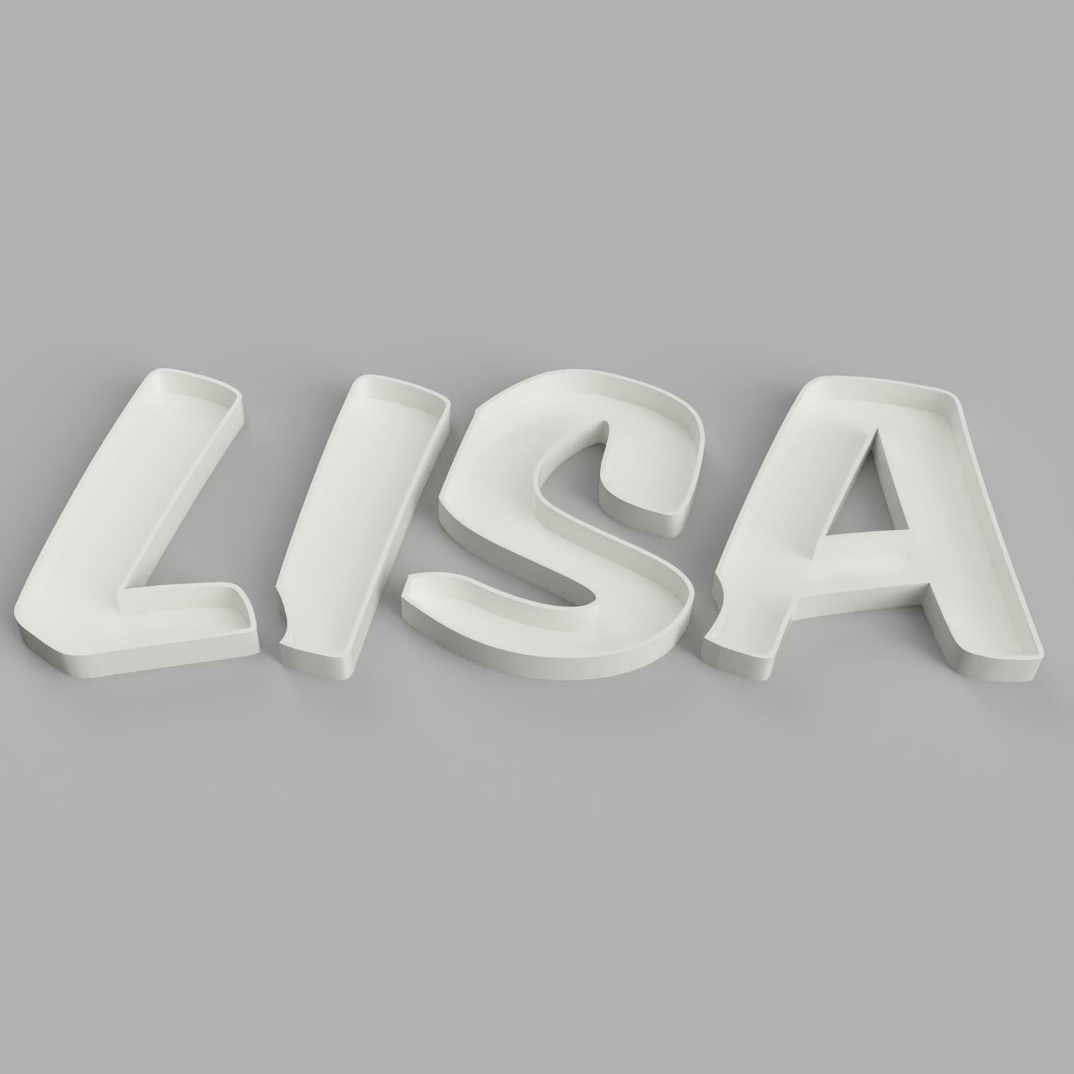 3D file LISA - LED LAMP WITH NAME (NAMELED) 🔦・3D printing model to ...