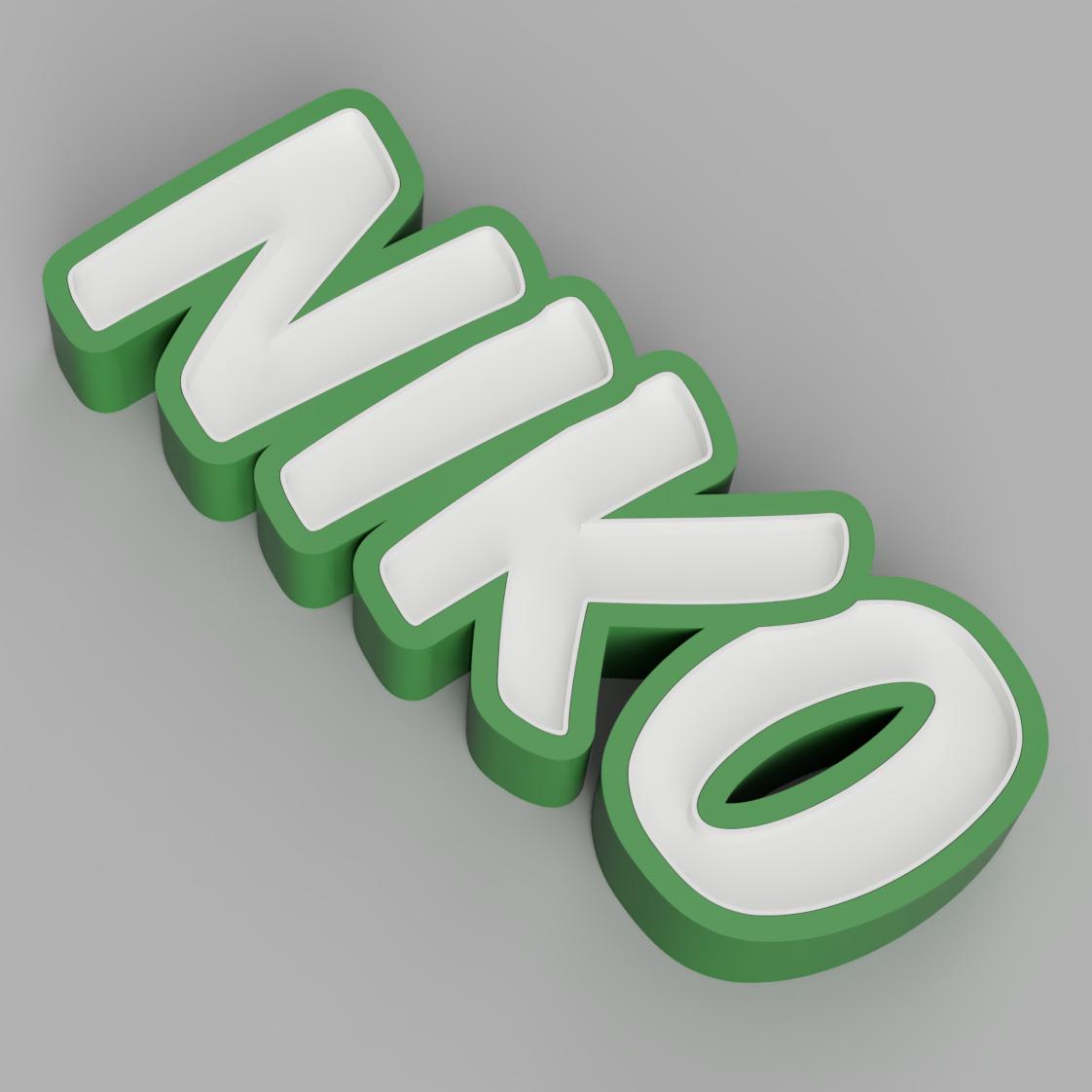 3D file NAMELED NIKO - LED LAMP WITH NAME 🔦 ・3D print model to download ...