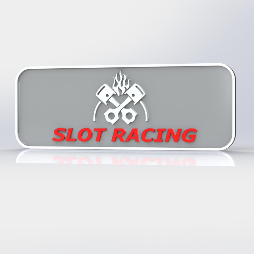 🚗 Slot Racing 3D Aromur logo plate・Free STL File for ・Cults