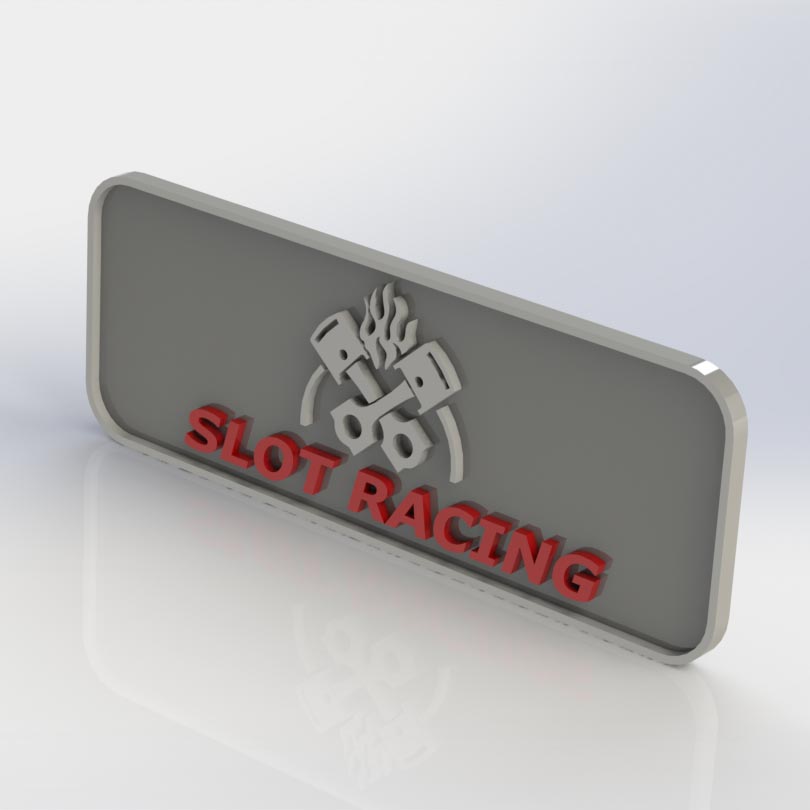 🚗 Slot Racing 3D Aromur logo plate・Free STL File for ・Cults