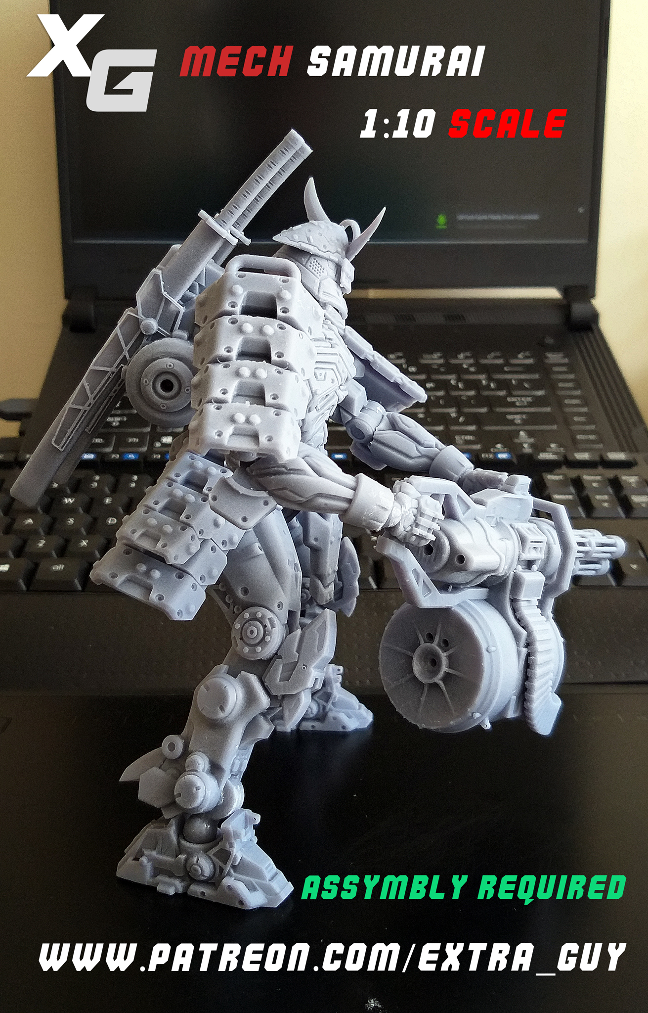 🗡️ Mech Samurai・ 3D File for ・Cults