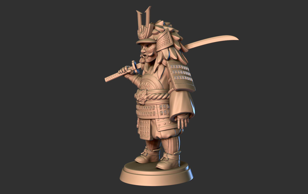 🗡️ Samurai Miniature - Shogun 1 -Mini Troop・ STL File for ・Cults