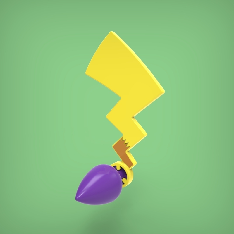 Archivo STL butt plug - Pikachu tail 🔌 ・Diseño de impresión en 3D para ...