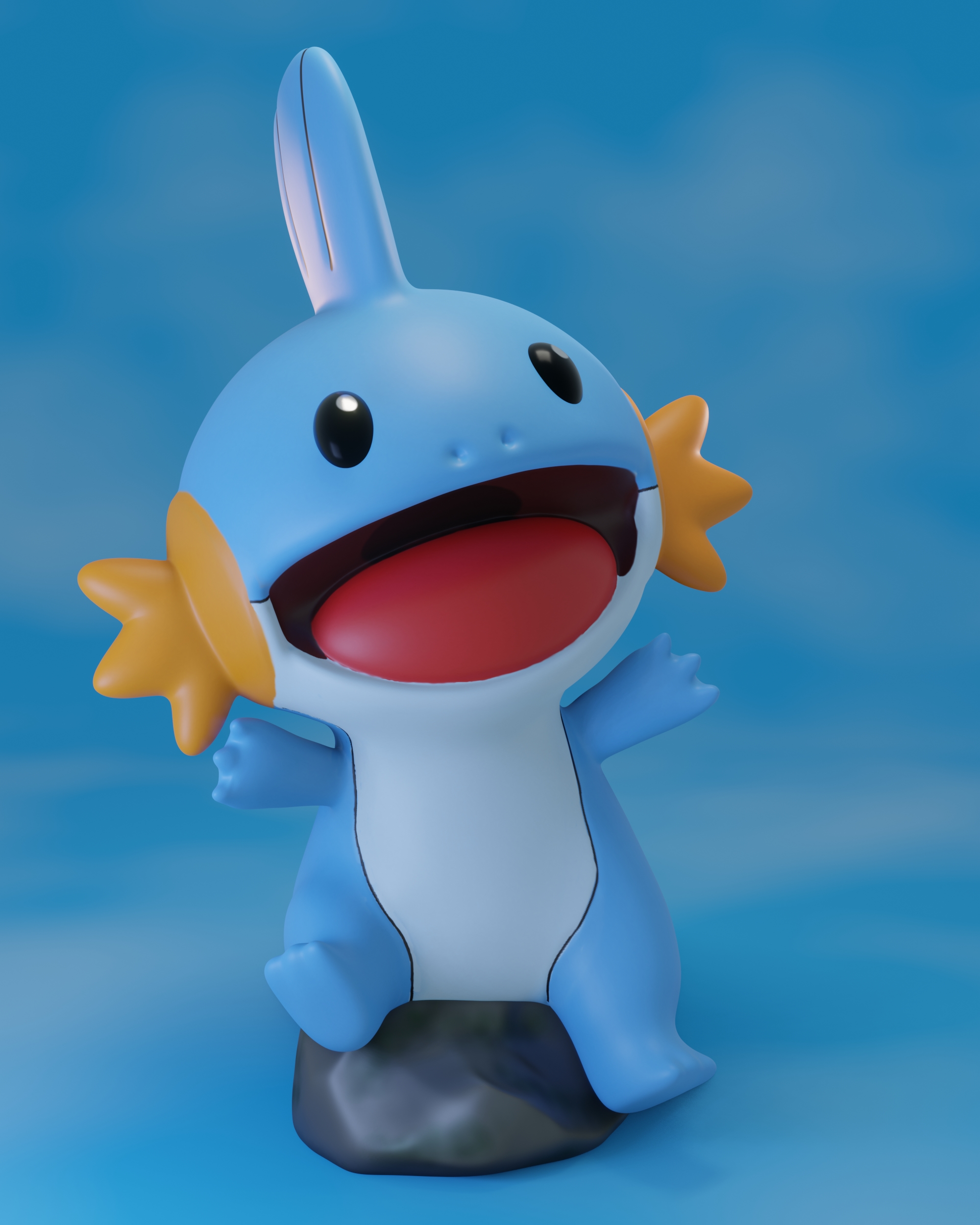 🐉 Pokemon mudkip (solo)・ STL File for ・Cults