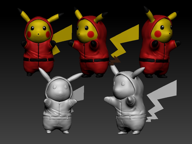 🐉 Pokemon Squid game pikachu (3 poses)・Arquivo STL para ・Cults