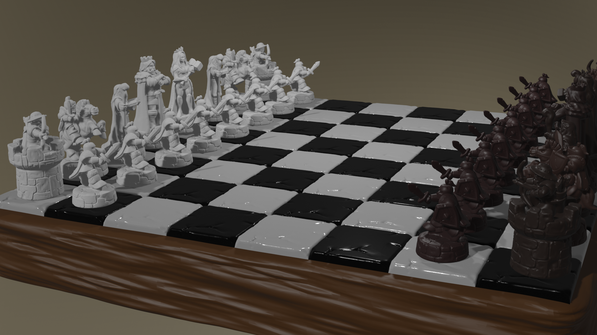 ♟️ Fantasy human army chess pieces・ STL File for ・Cults