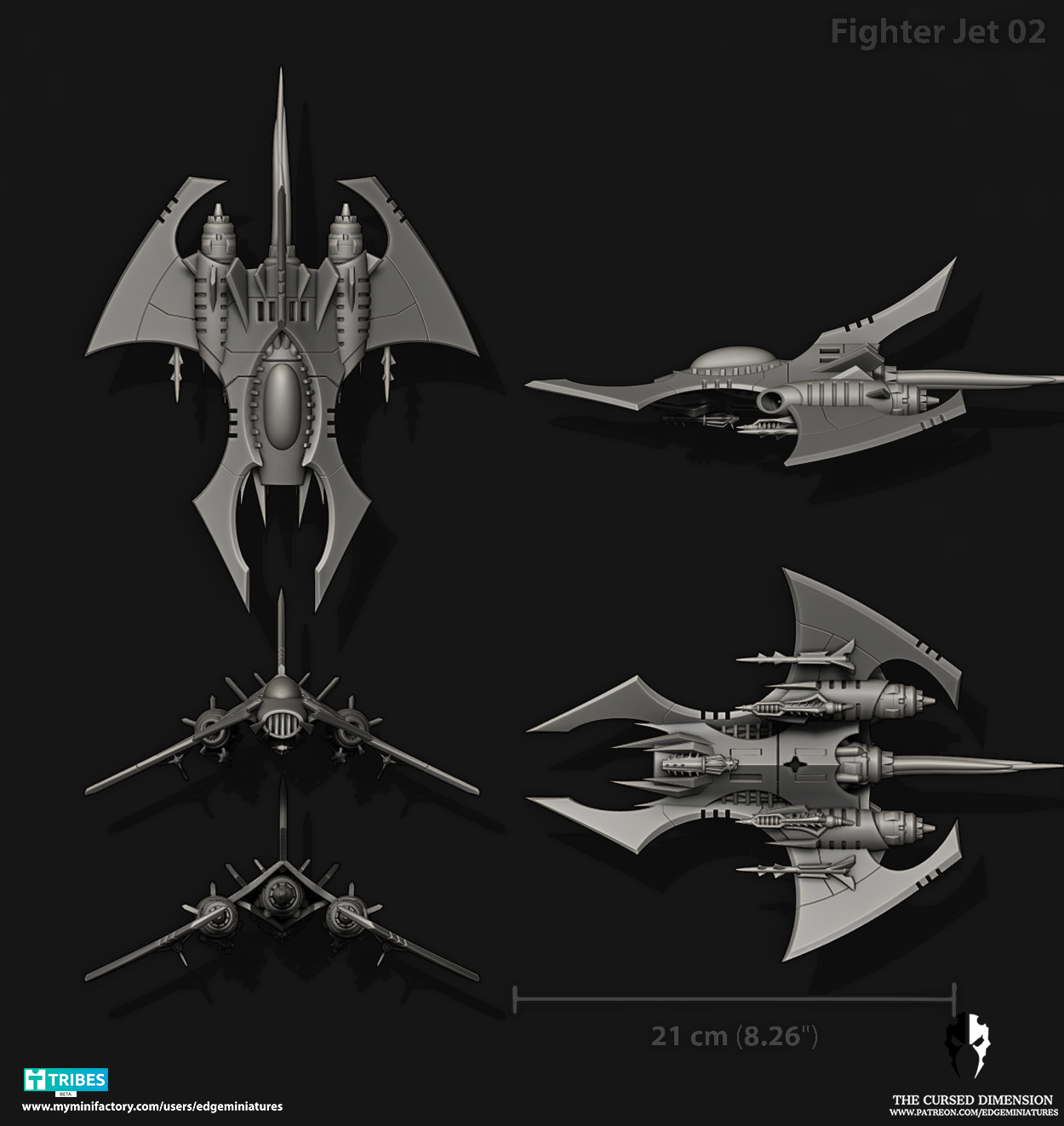 ⚔ Fighters and Bombers - Cursed Elves - 28mm・ 3D File for ・Cults