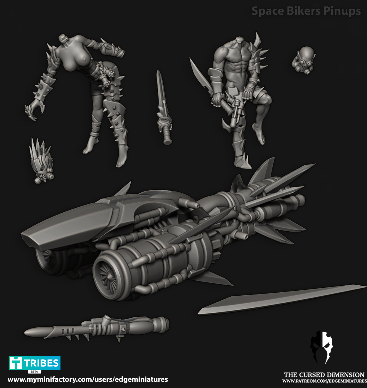 🛰 Space Bikers - Cursed Elves・ 3D File for ・Cults