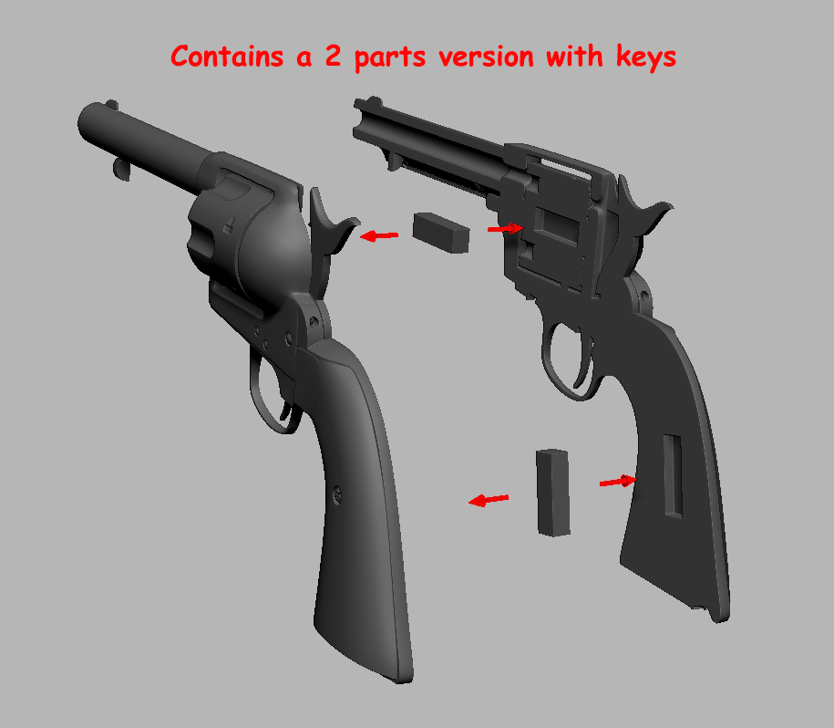 🤠 Colt Peacemaker STL Revolver・ 3D File for ・Cults