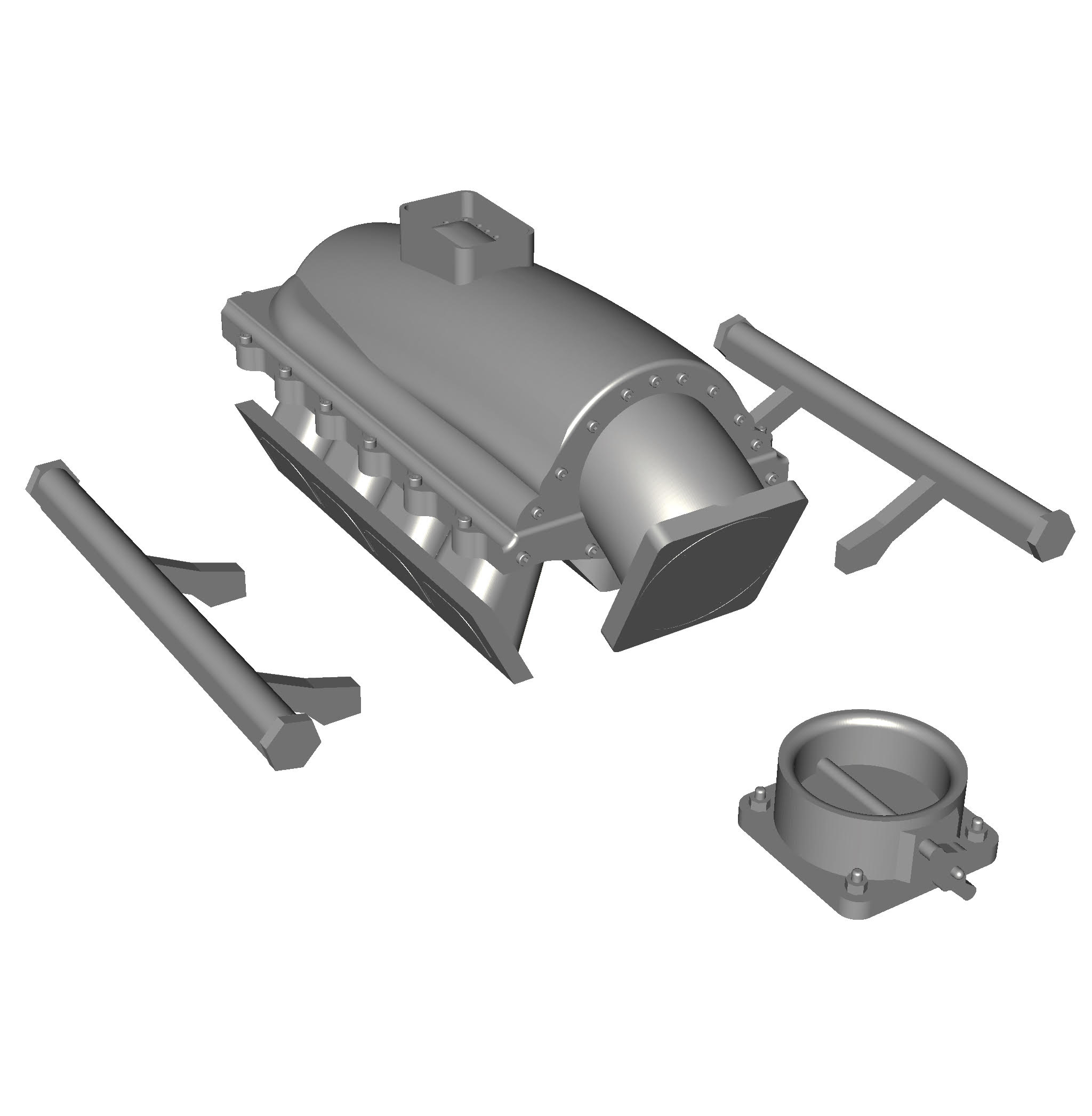 🏎️ Pro Mod V8 Procharger Turbo Intake Manifold Hemi BBC SBC・ STL File ...