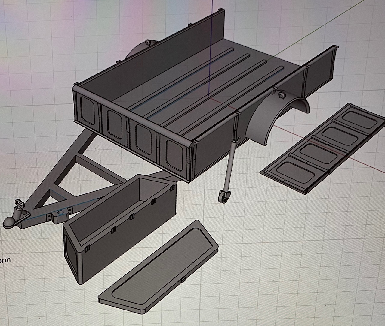 📦 Box trailer with storage box Diorama・ STL File for 3D printing・Cults