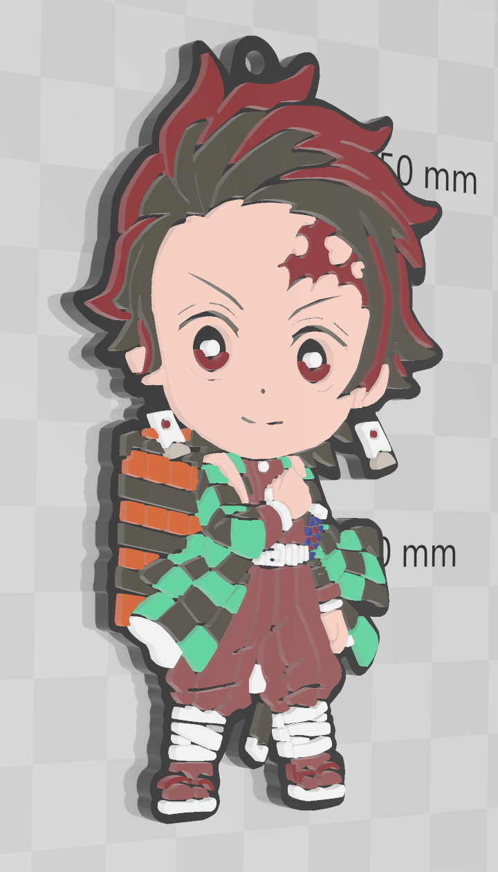 3D file Key ring of Tanjiro Kamado Kimetsu no Yaiba ( Demon Slayer ) 🔑 ...