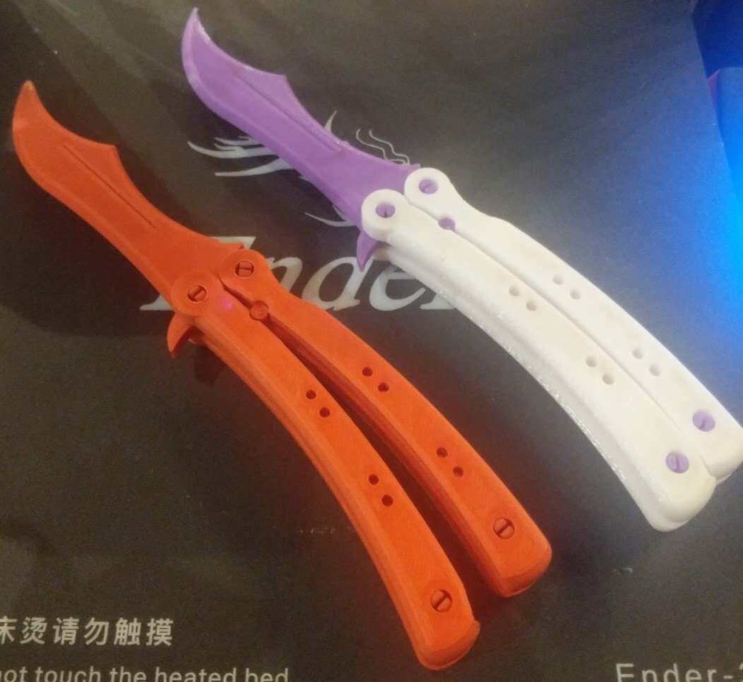 3D printable 100% Printable CS:GO Butterfly Knife・Cults