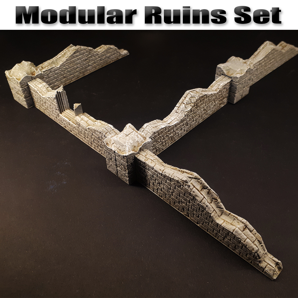 🎲 Modular Ruins Set for Tabletop Games (Brick Walls)・Free STL File for ...