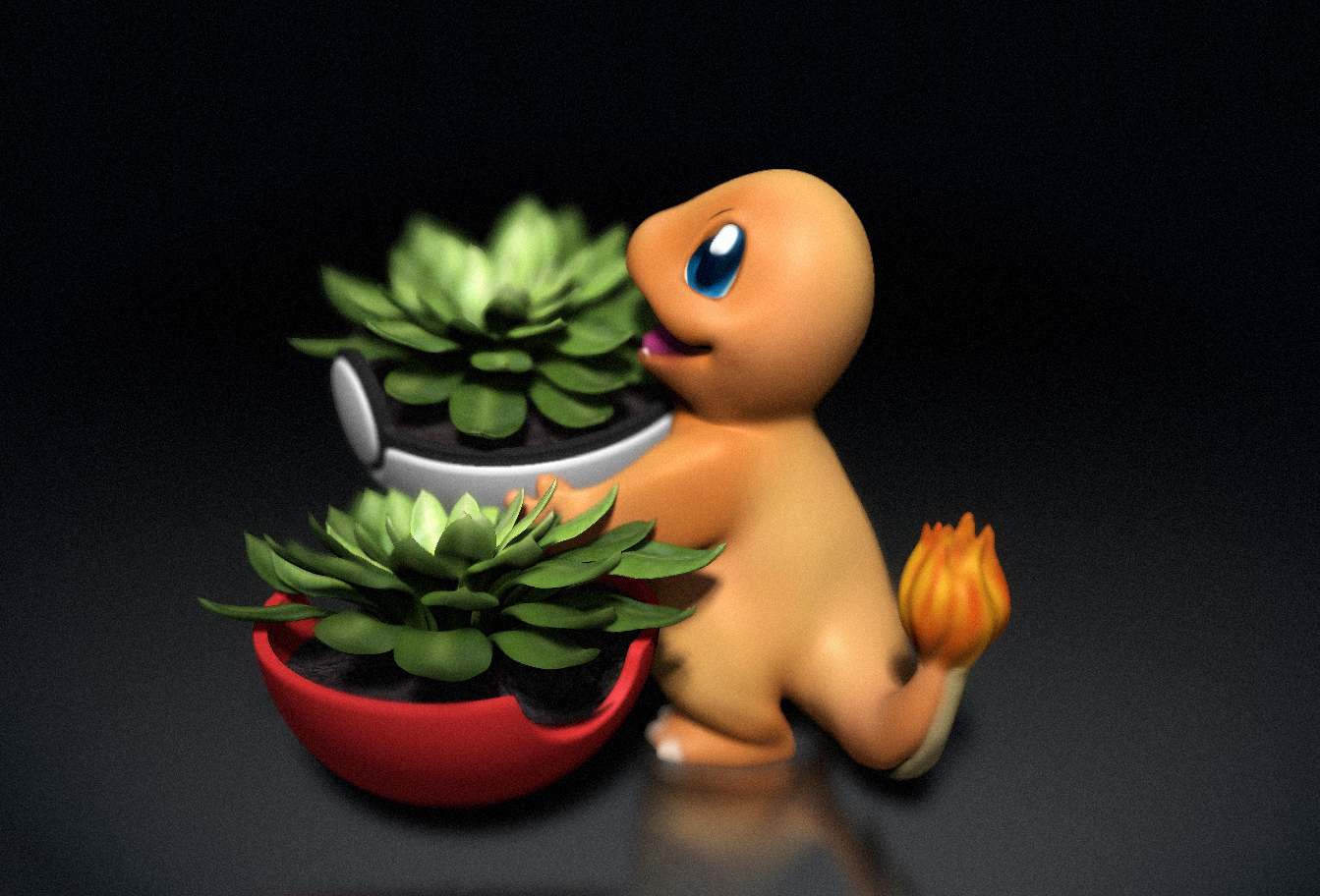 🎨 CHARMANDER Hitokage(Planter VERSION) - FAN ART - POKÉMON FIGURINE ...