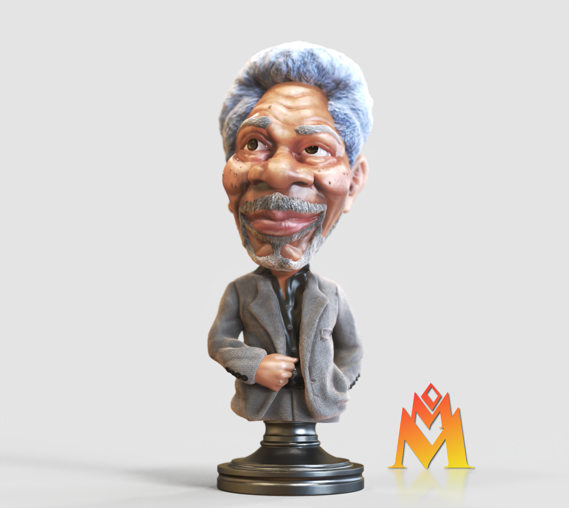 Fichier STL Morgan Freeman FIGURINE CARICATURE 📽️・Objet imprimable en ...