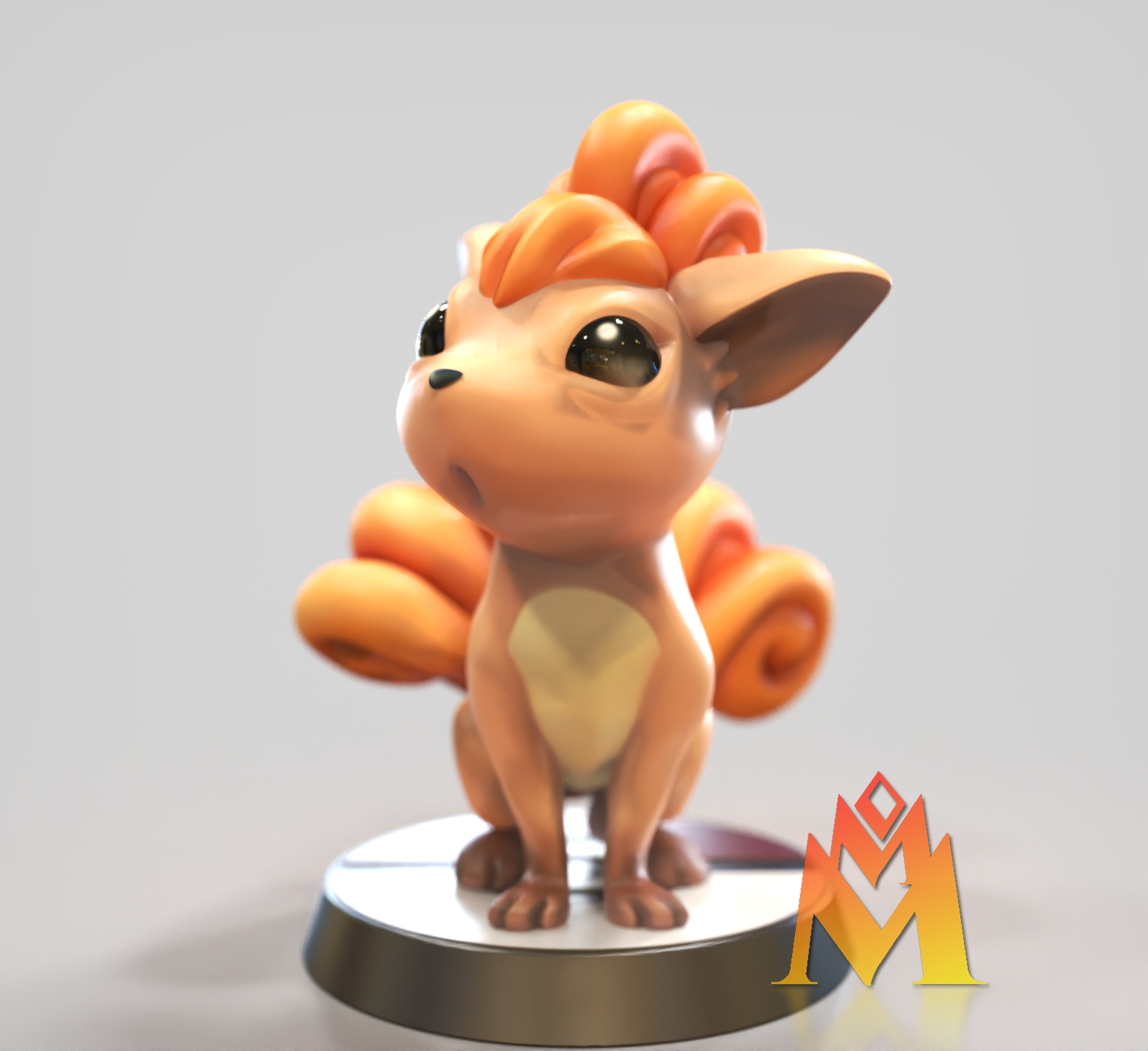 STL file VULPIX V2 - sitting pose - POKÉMON FIGURINE - POKÉMON UNITE 🐉 ...