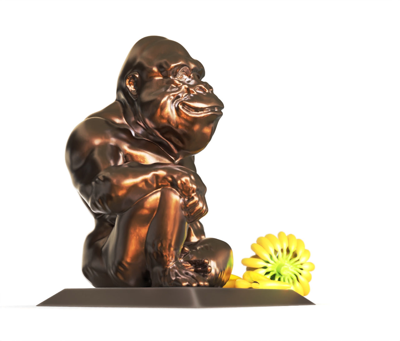 Fichier STL wall street Bronze Gorilla sculpture -caricature-New York ...