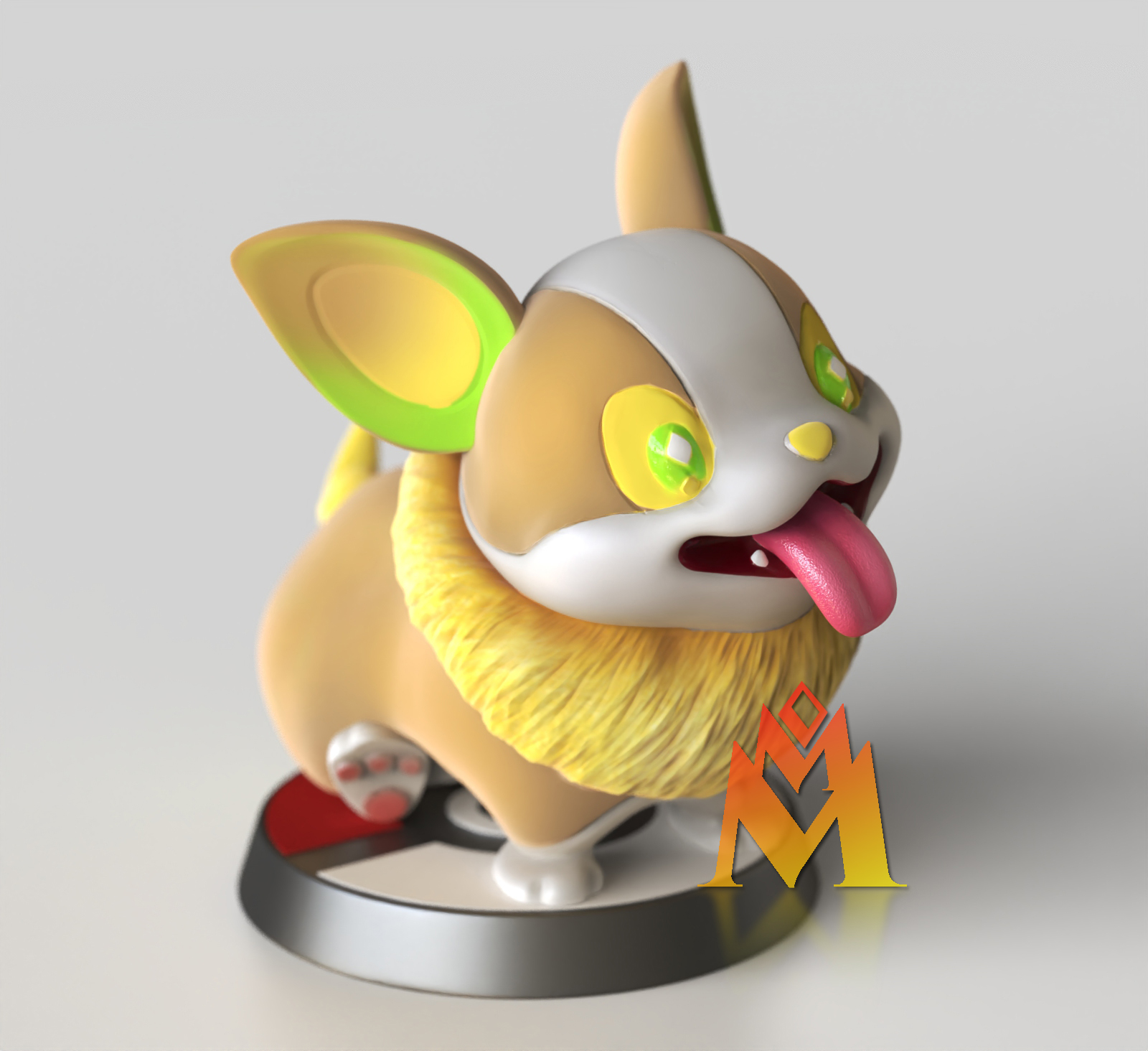 Archivo STL YAMPER V2 - Postura sentada - FAN ART - FIGURILLA POKÉMON ...