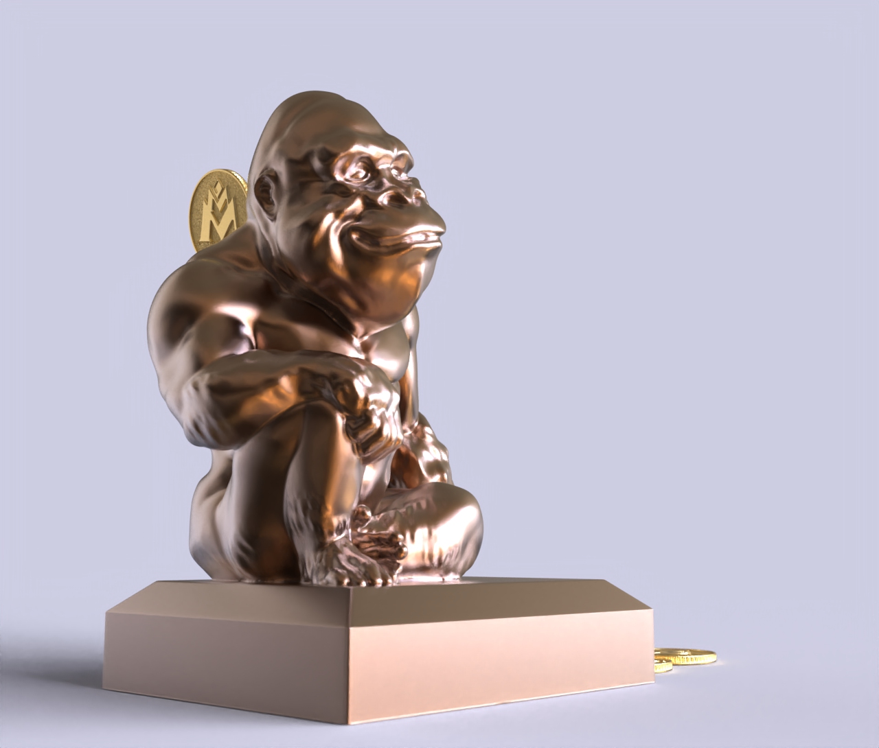 STL-Datei WALL STREET BRONZE GORILLA SKULPTUR-PIGGYBANK VERSION ...