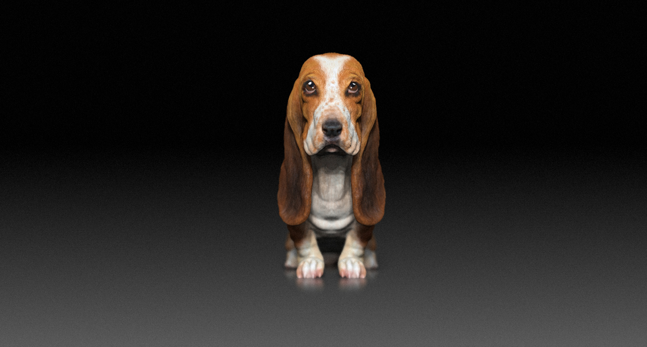 🎨 BASSET HOUND (sitting pose)-STL & VRML Color Format - HUSH PUPPY ...