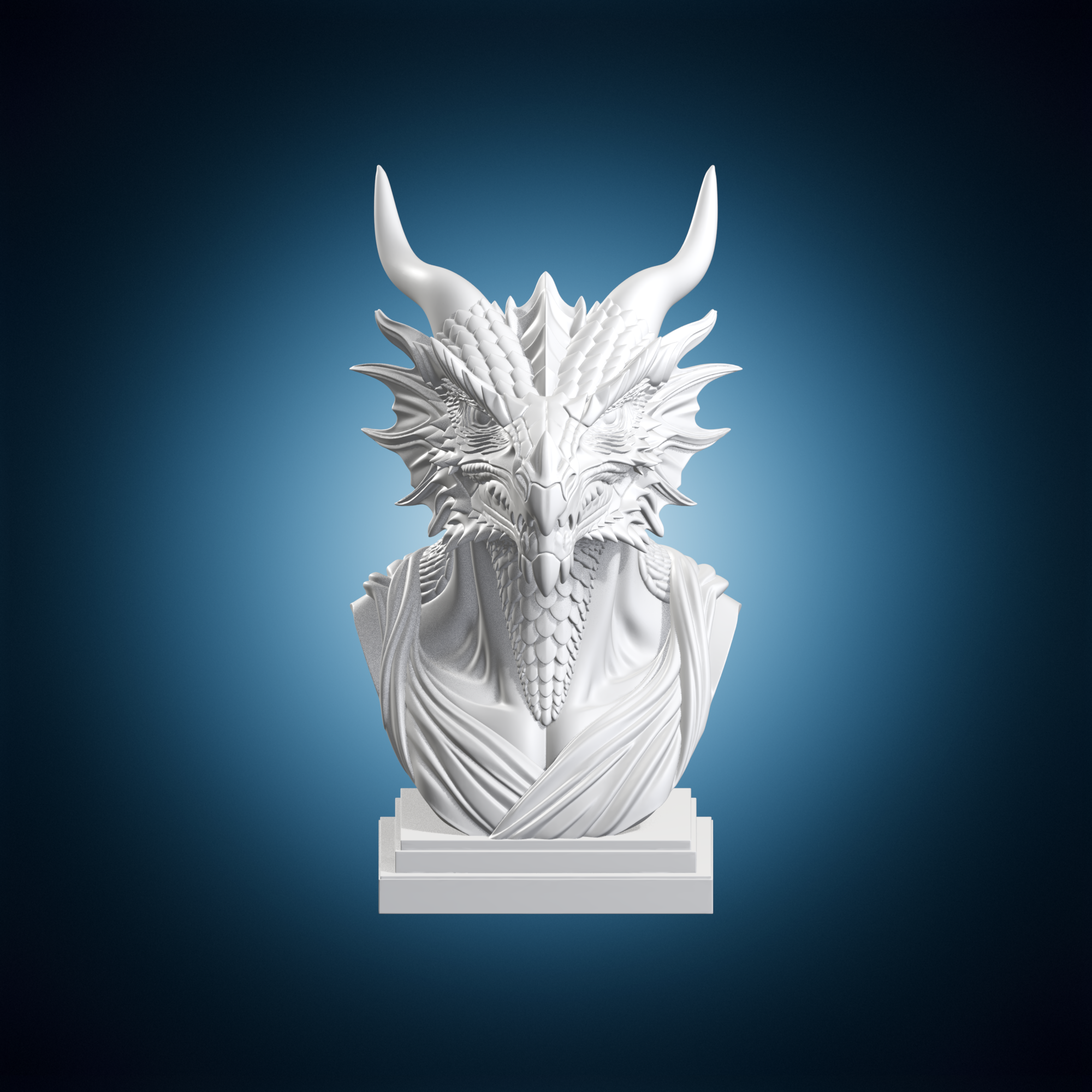 🐉 Detailed Dragon Head Sculpture・ 3D File for 3D printing・Cults
