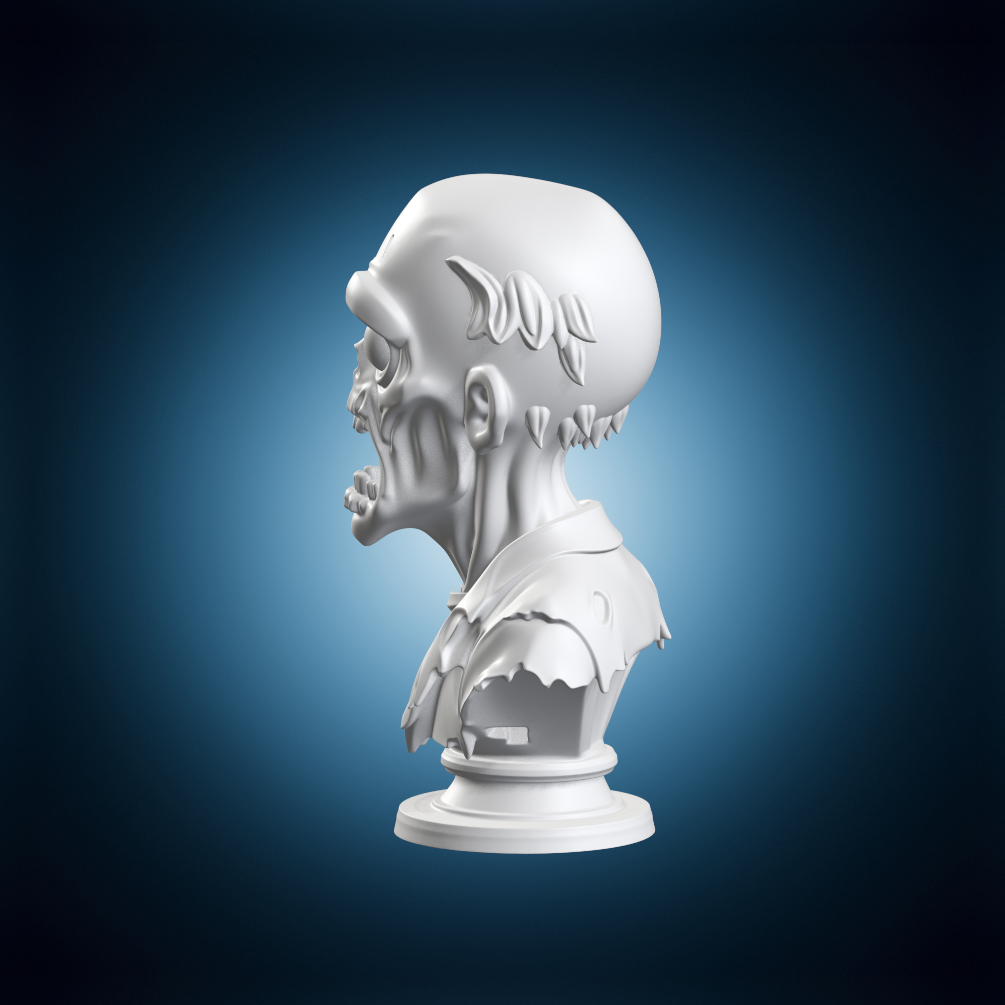 🧟 Cartoon Zombie Character Head Bust Miniature 3D Print Model STL File ...