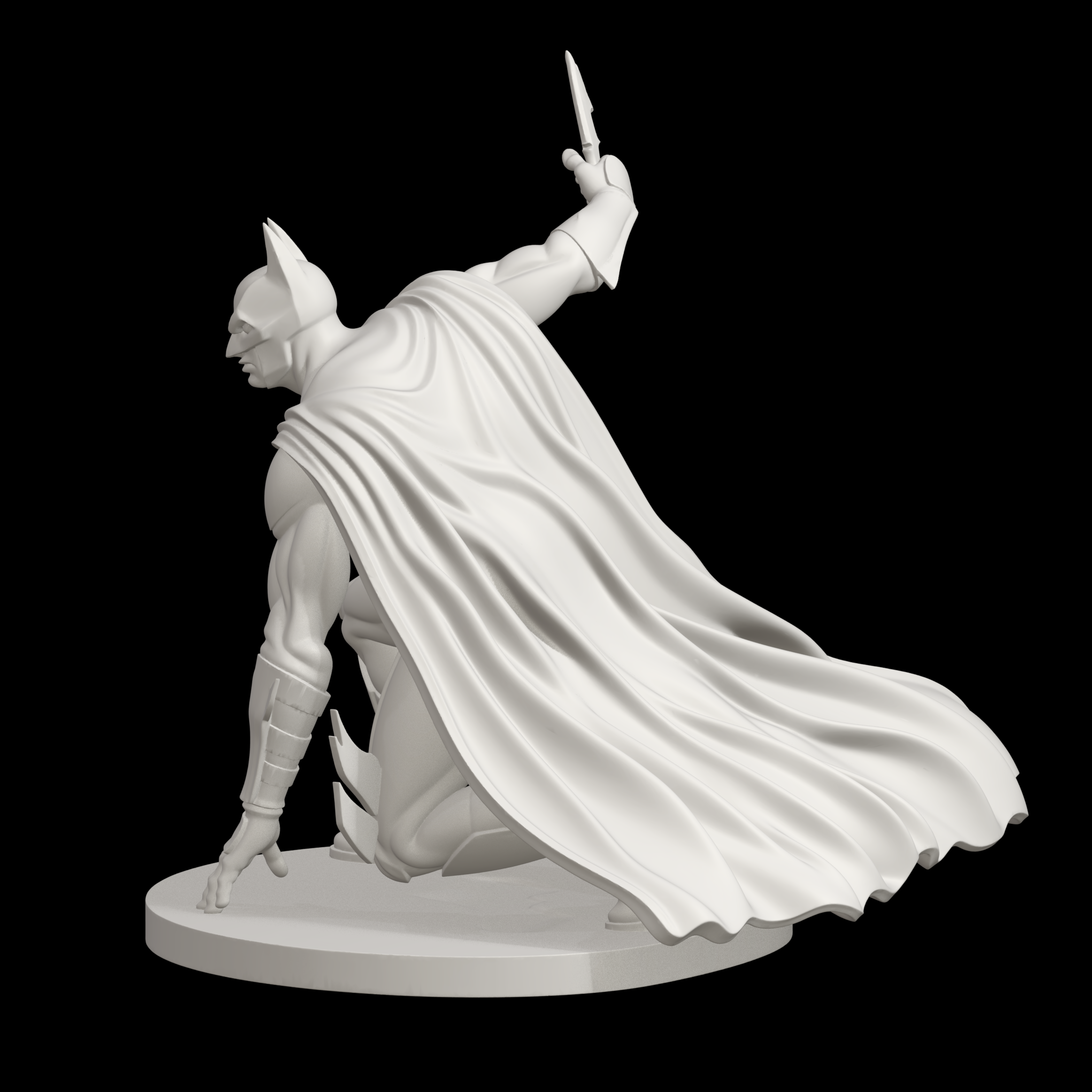 🦸 Estatua de Batman Arkham con Batarang en la base・Archivo 3D para ...
