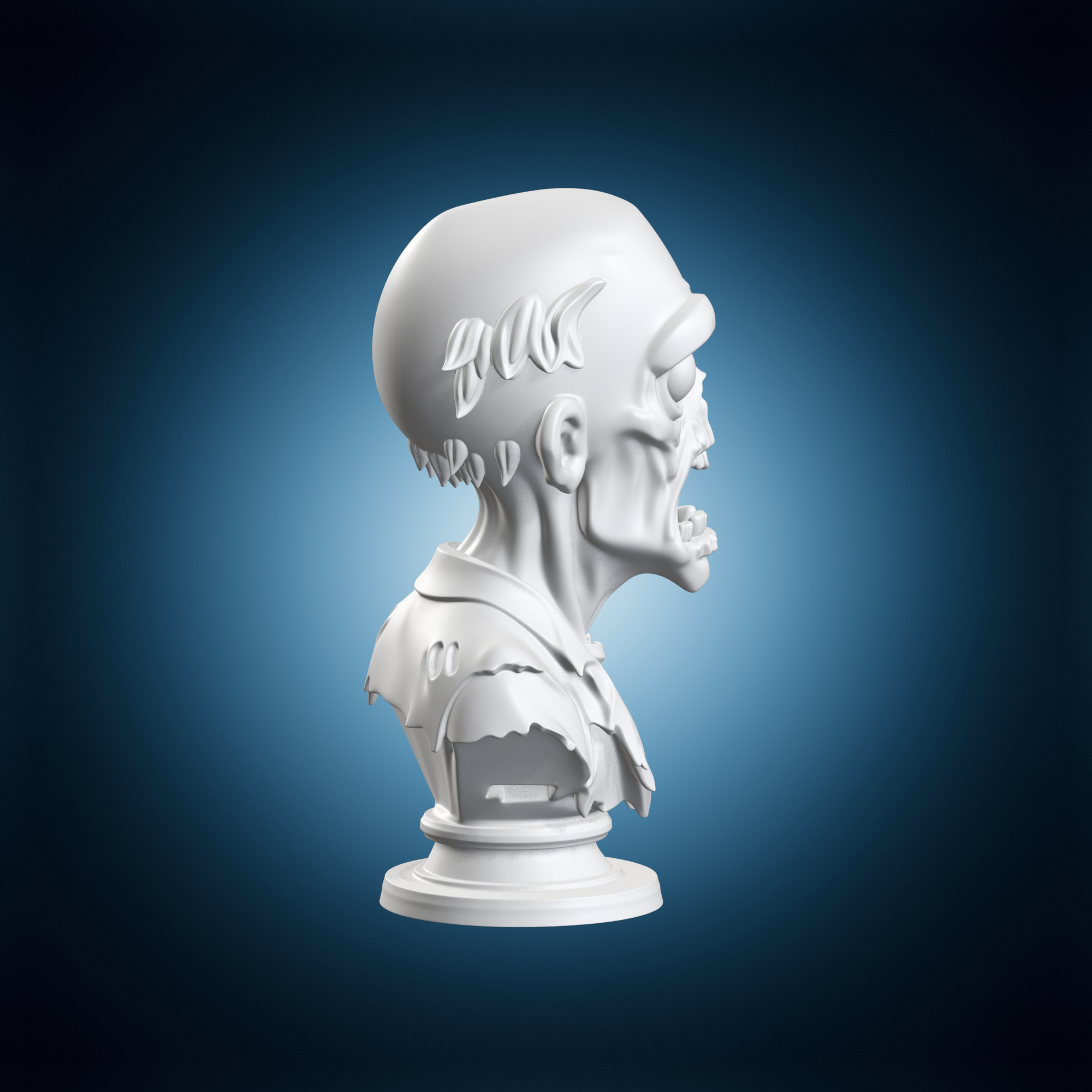 🧟 Cartoon Zombie Character Head Bust Miniature 3D Print Model STL File ...