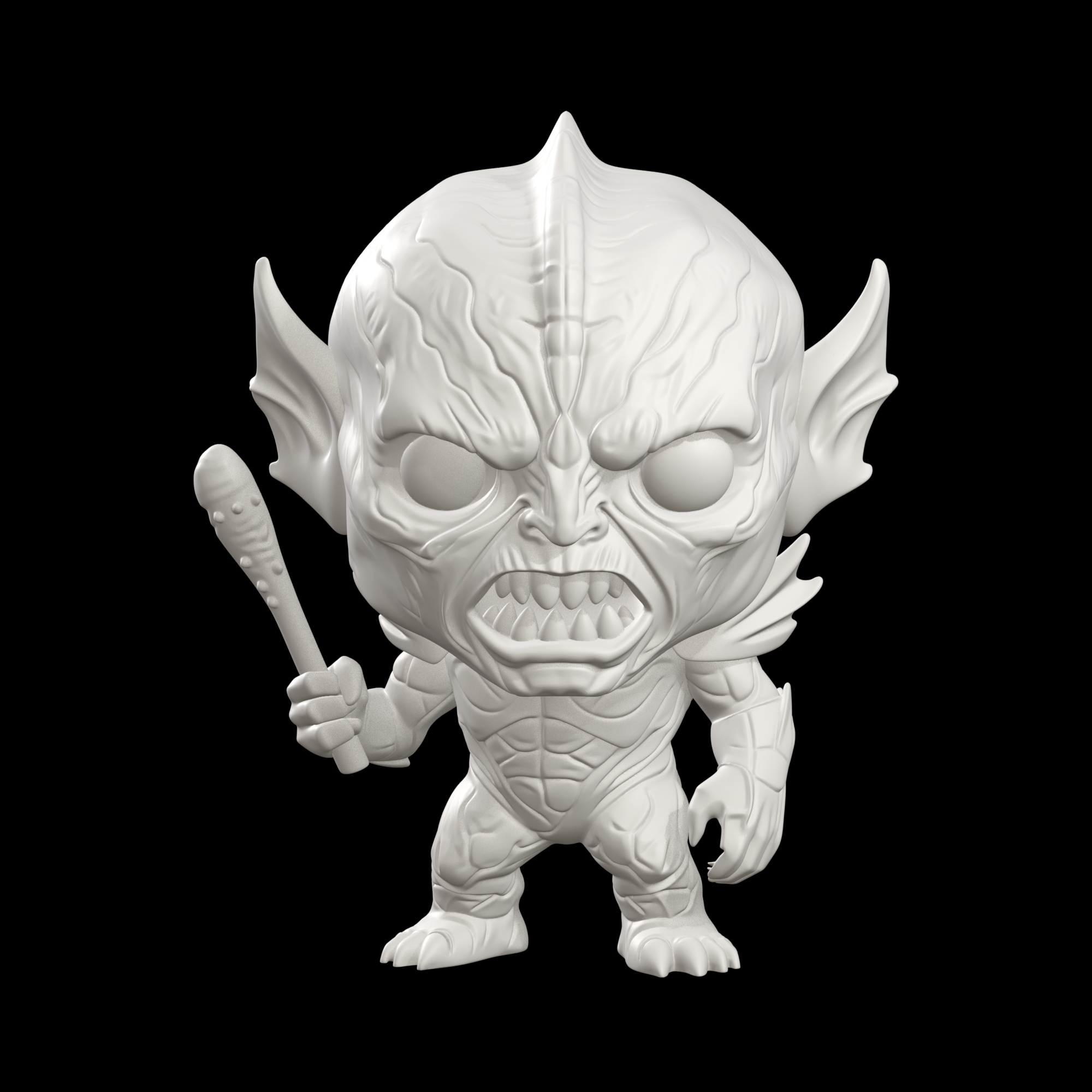 👺 Goblin Monster Fantasy RPG Chibi Figure Holding Club・ 3D File for 3D printing・Cults